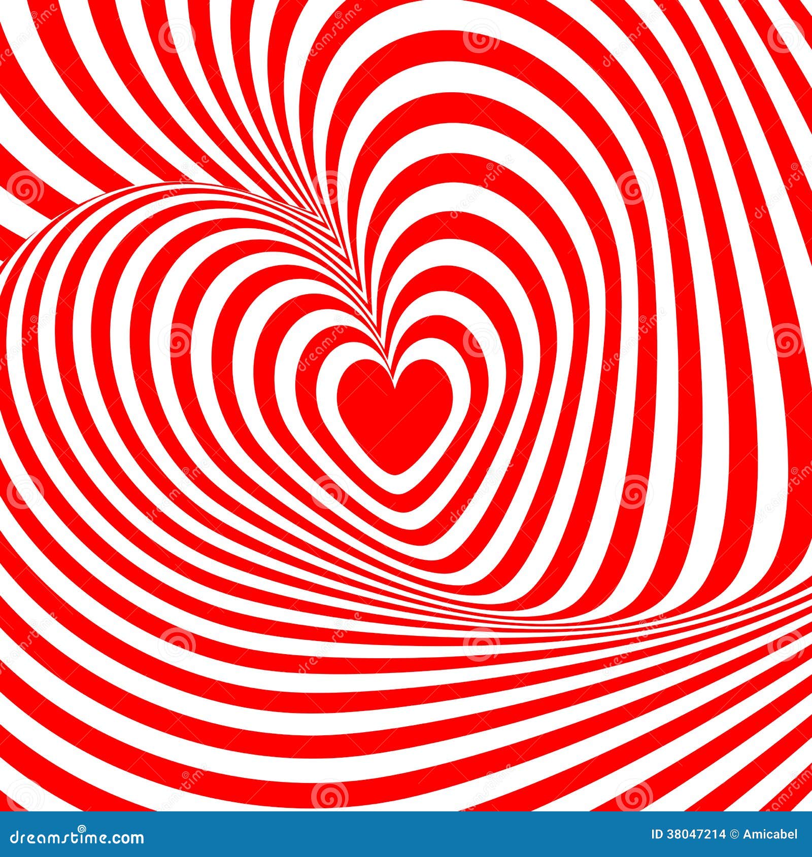 Design Heart Swirl Rotation Illusion Background. a Stock Vector ...