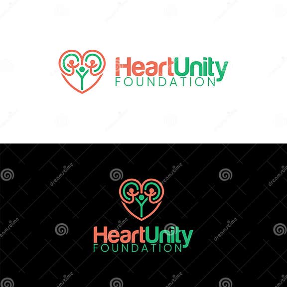 Heart Unity Foundation Logo Design Stock Illustration - Illustration of ...