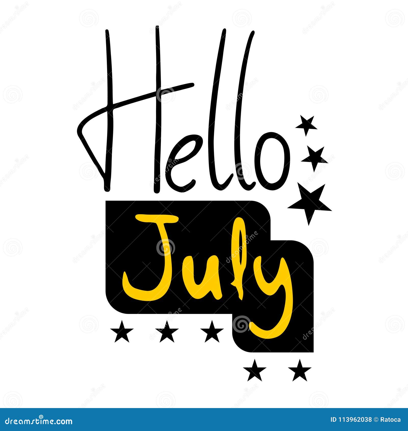 Hello July symbol stock vector. Illustration of month - 113962038