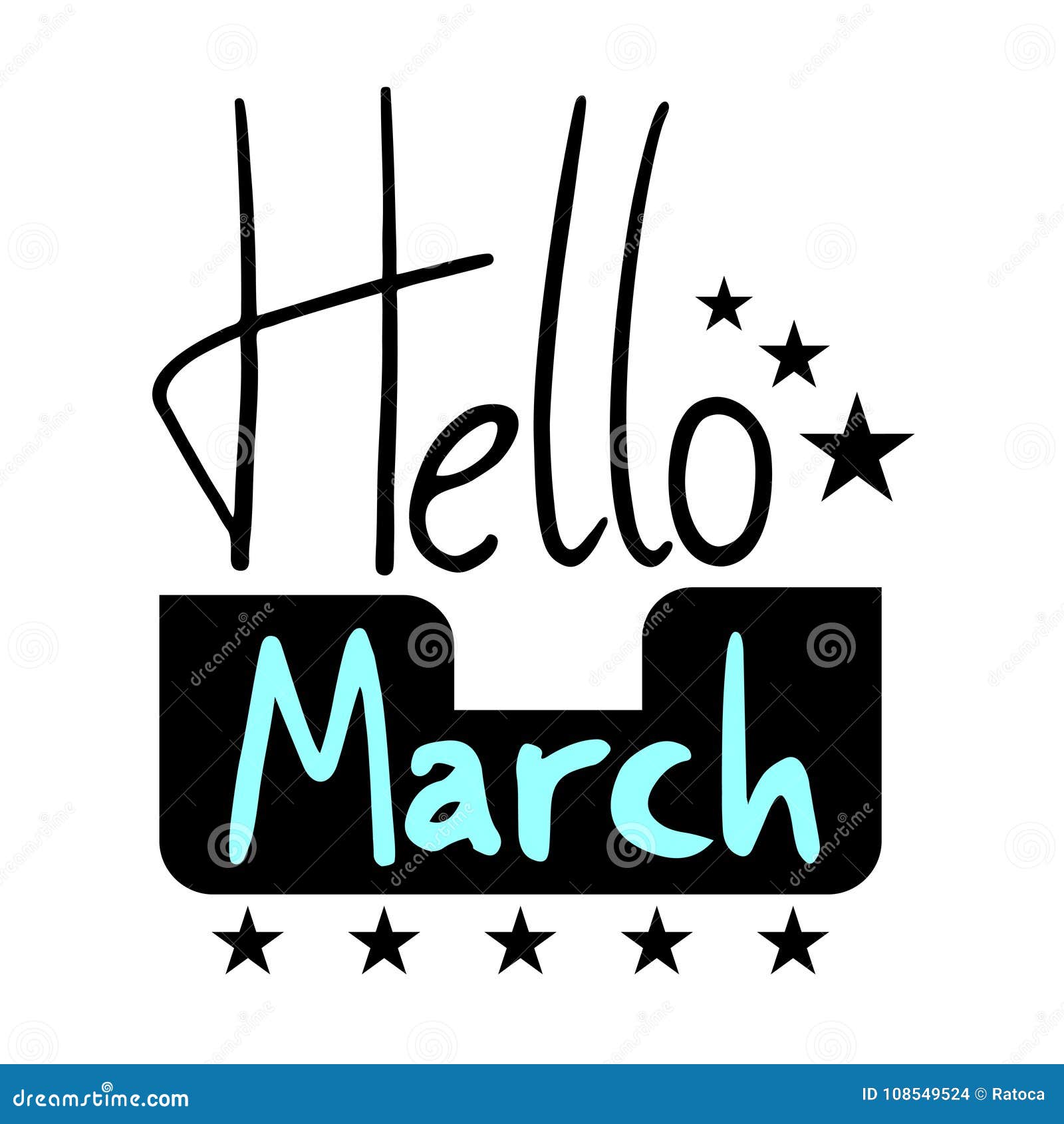 Hello March symbol stock vector. Illustration of date - 108549524