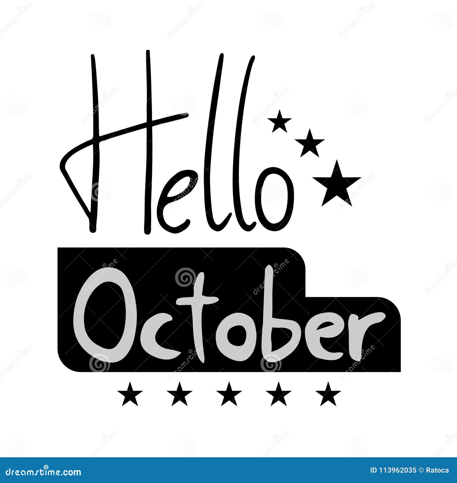 Hello October symbol stock vector. Illustration of welcome - 113962035