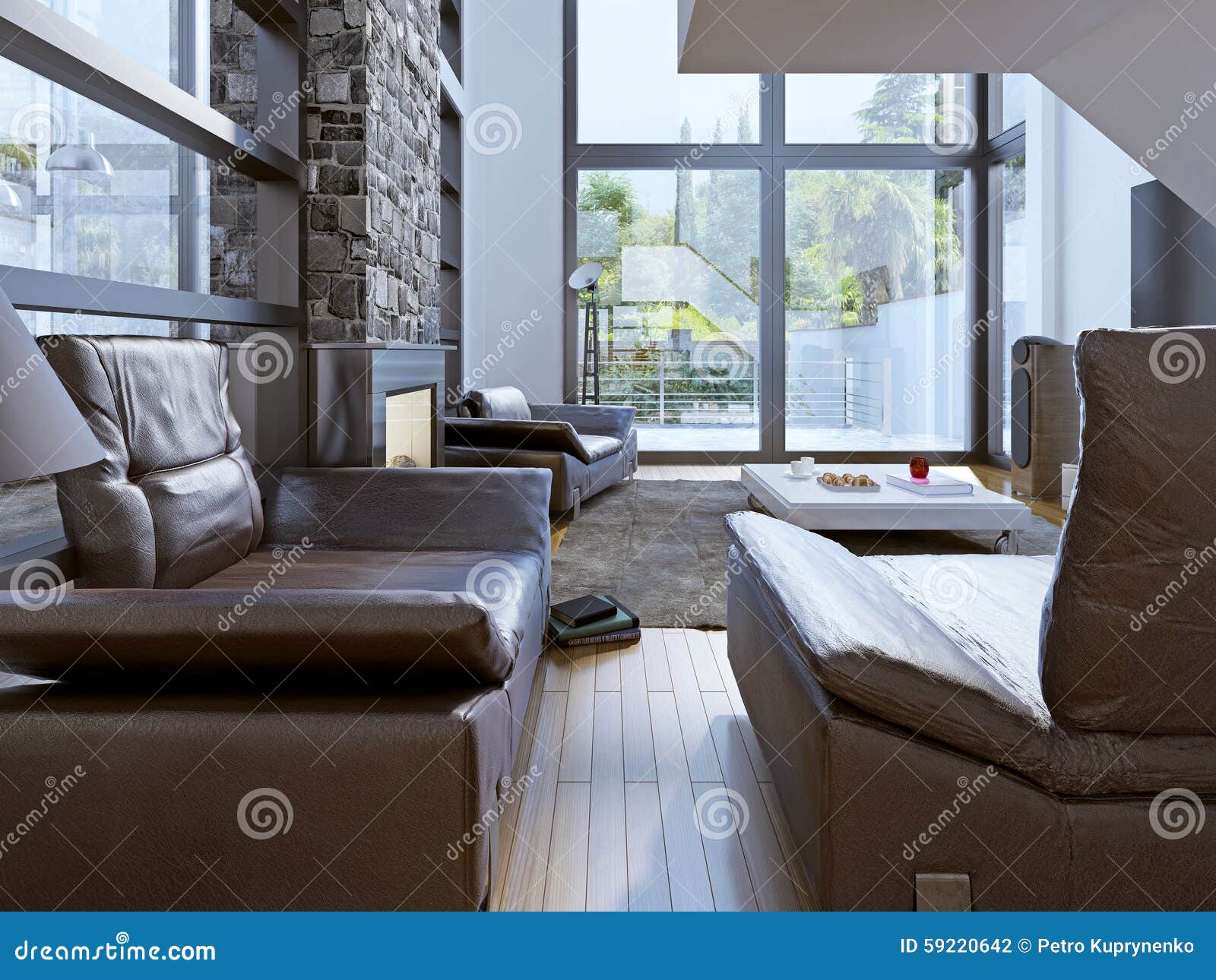 Design of High-tech Lounge Room Stock Photo - Image of living ...