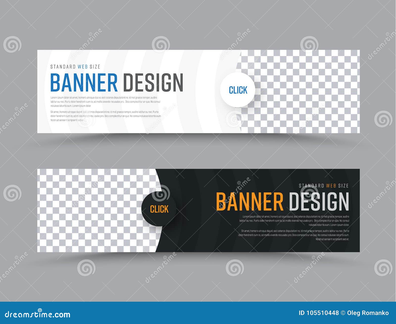 Design of Horizontal Vector Web Banners with Semi-circular Elements and ...