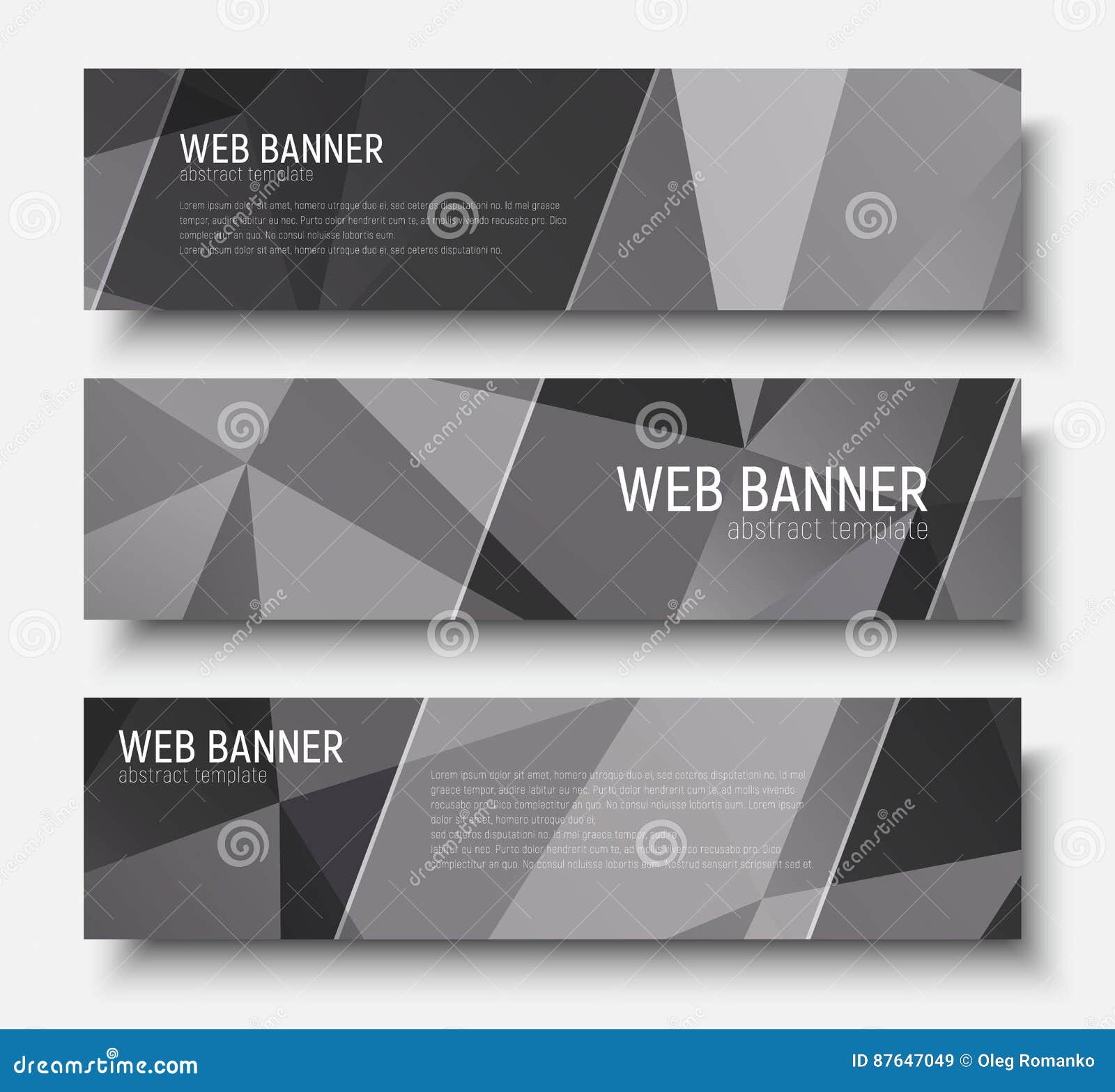 Design Horizontal Web Banners with Abstract Polygonal Background Stock ...