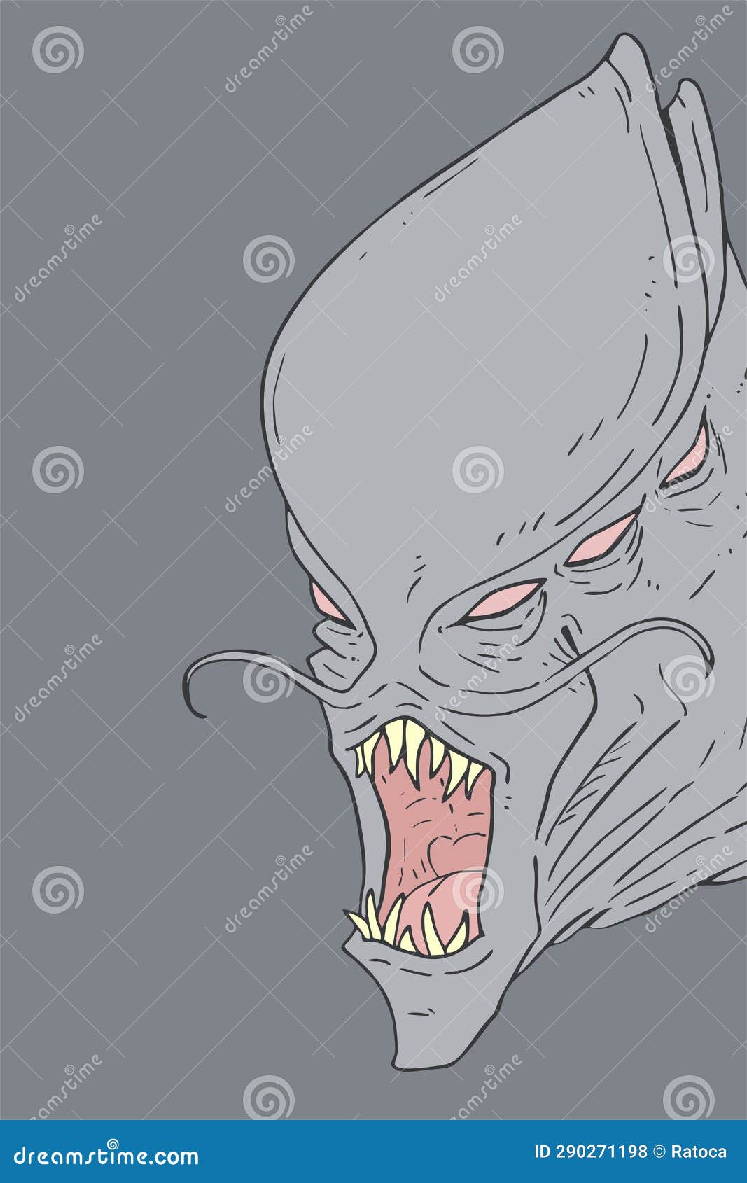 Design of Horror Monster Draw Stock Vector - Illustration of fear ...