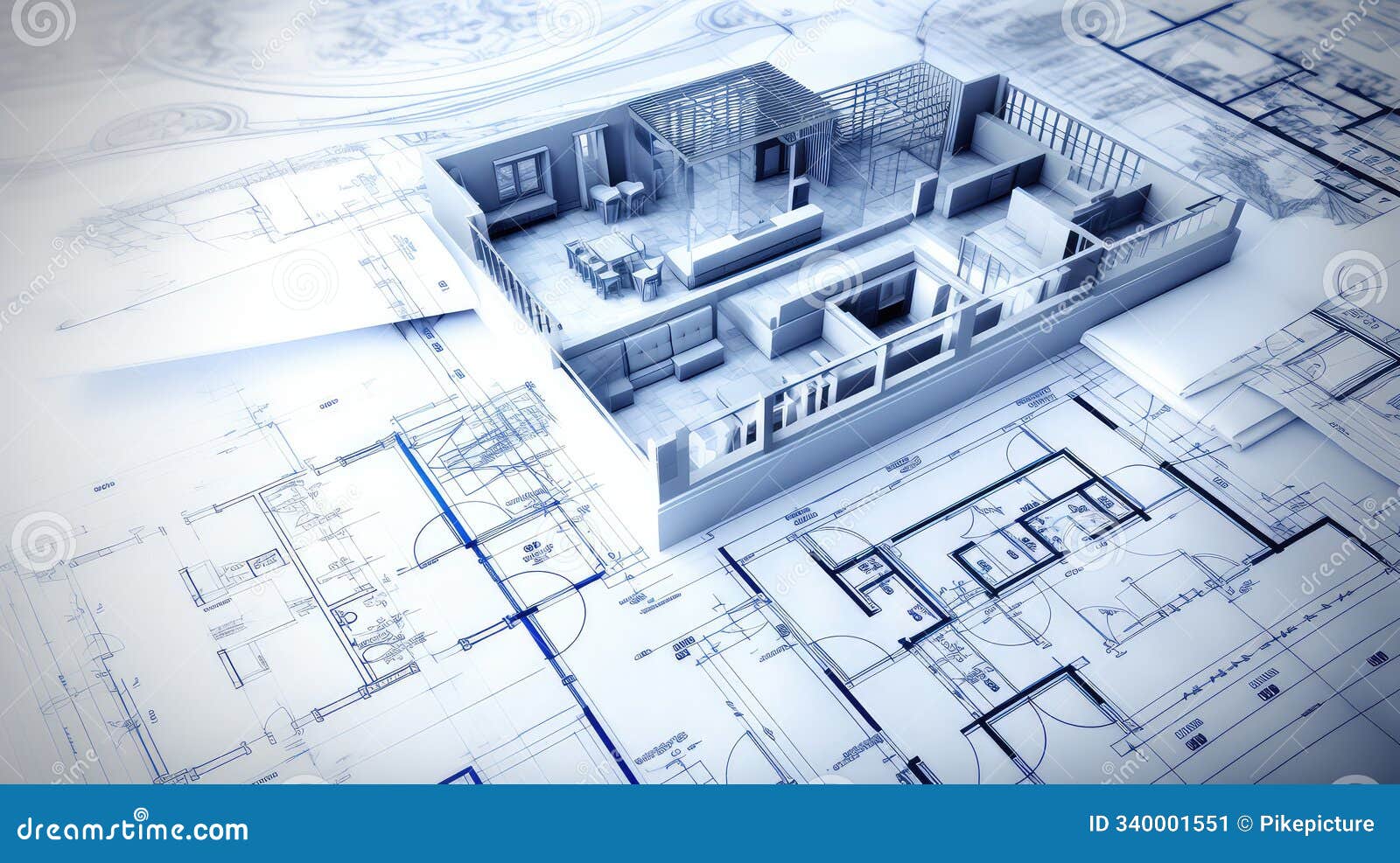 Design house blue prints stock illustration. Illustration of detailing ...