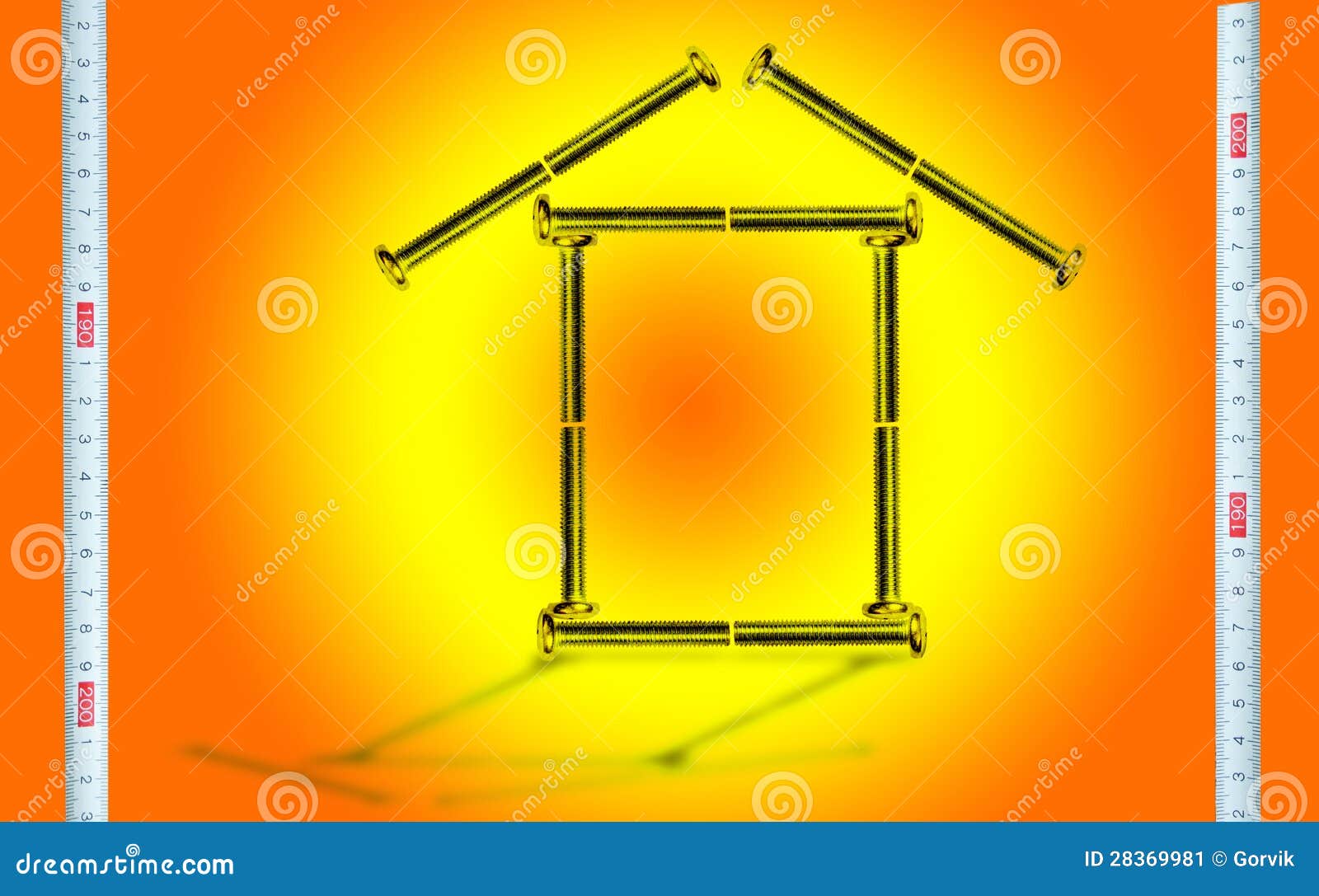 Design of the House Constructed of Bolts Stock Image - Image of screws ...