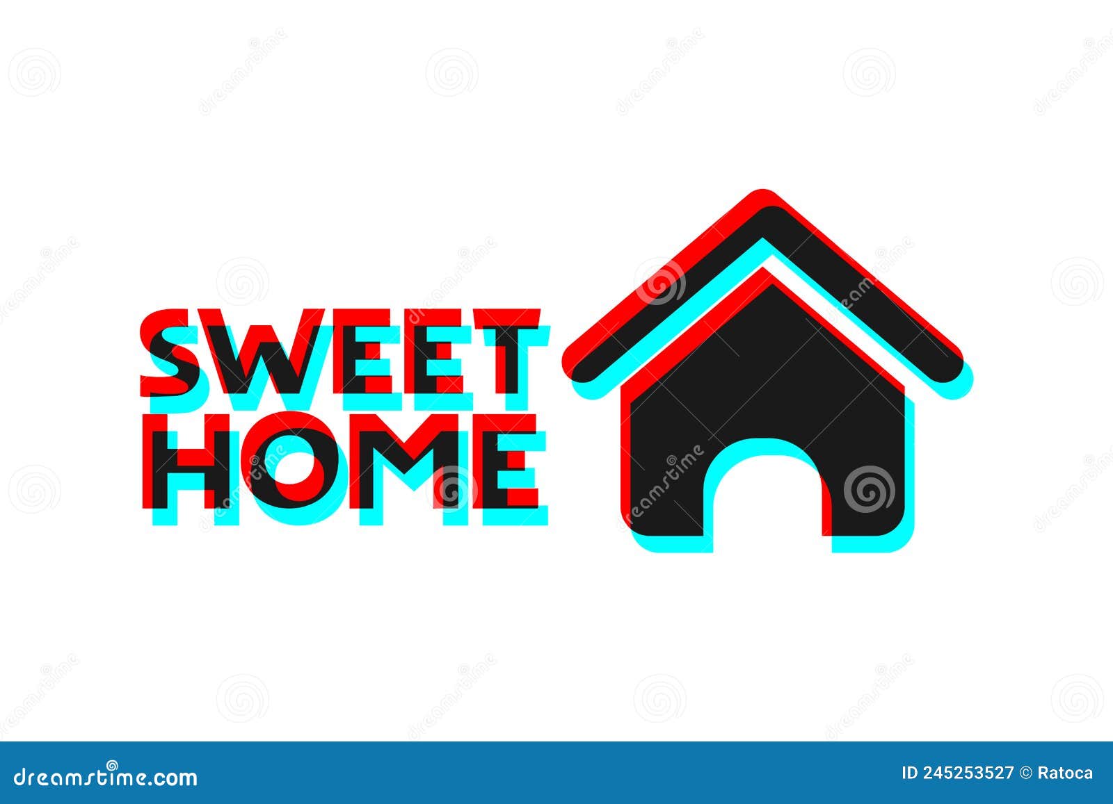 Design of House and Sweet Home Message Stock Vector - Illustration of ...
