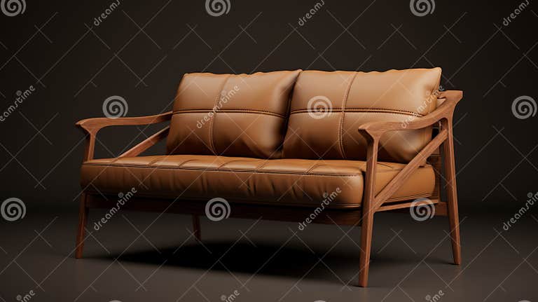 Design A Hyperrealistic Sofa Bed With Weaving Leather Elements Stock