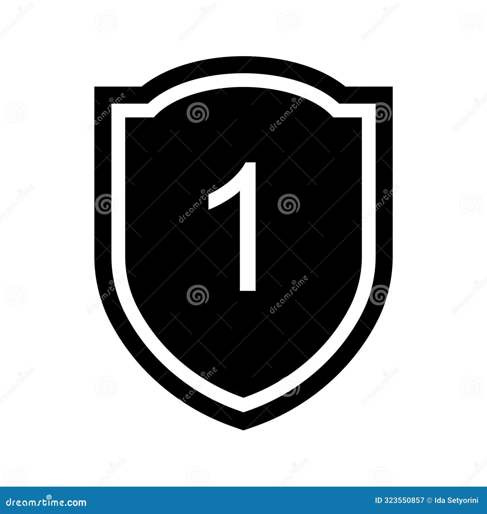 Design Icon of the Number 1 in a Shield Illustration Stock Illustration ...