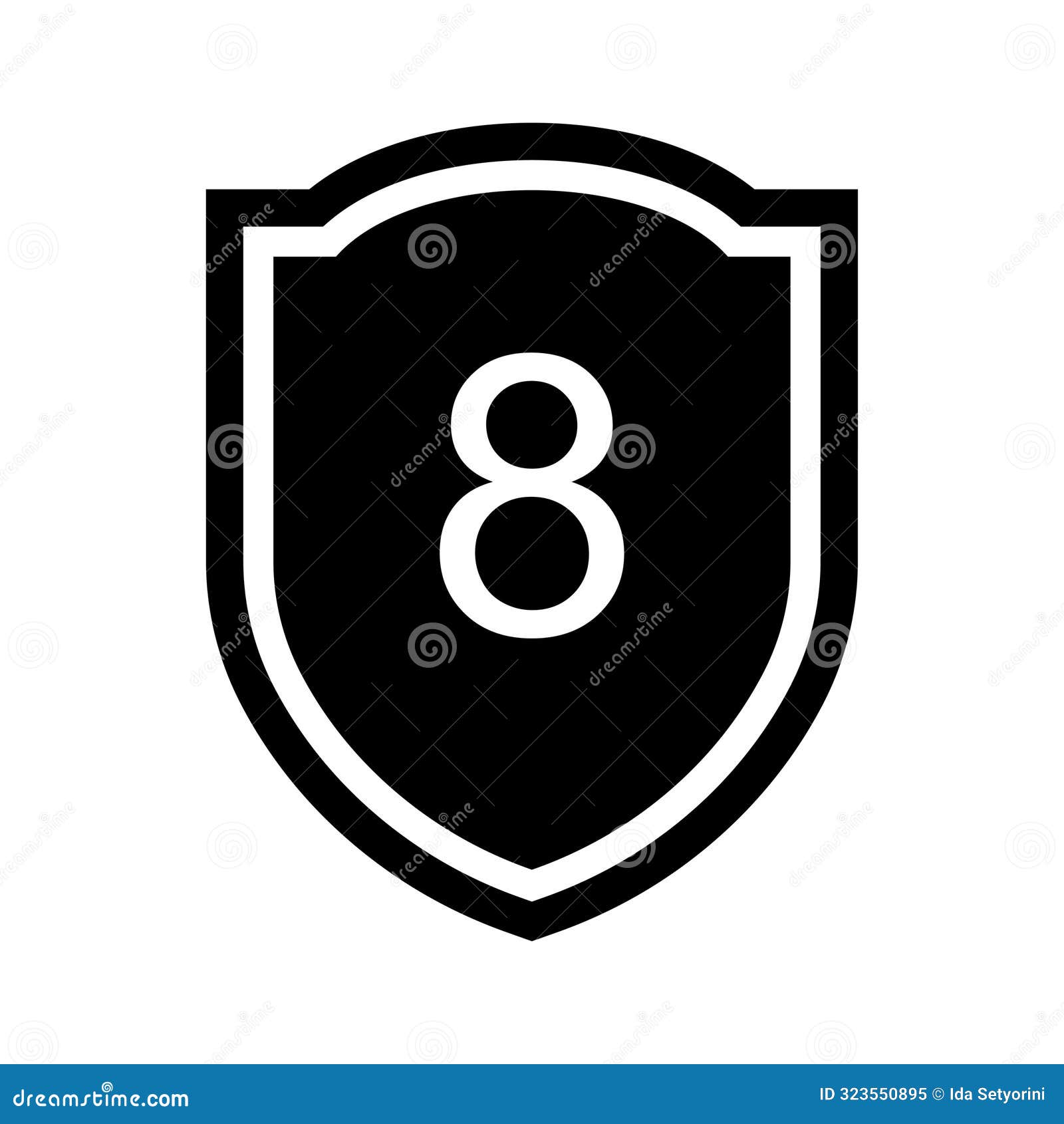 Design Icon of the Number 1 in a Shield Illustration Stock Illustration ...