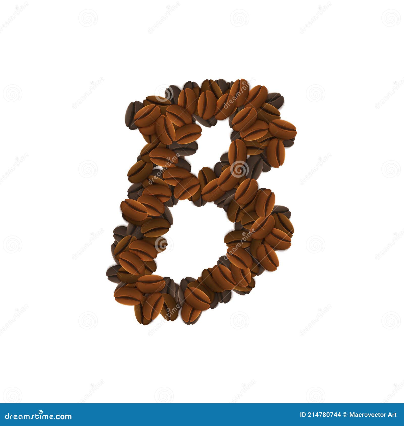 Design Icon Object with Letter B Made of Coffee Beans Isolated Vector ...