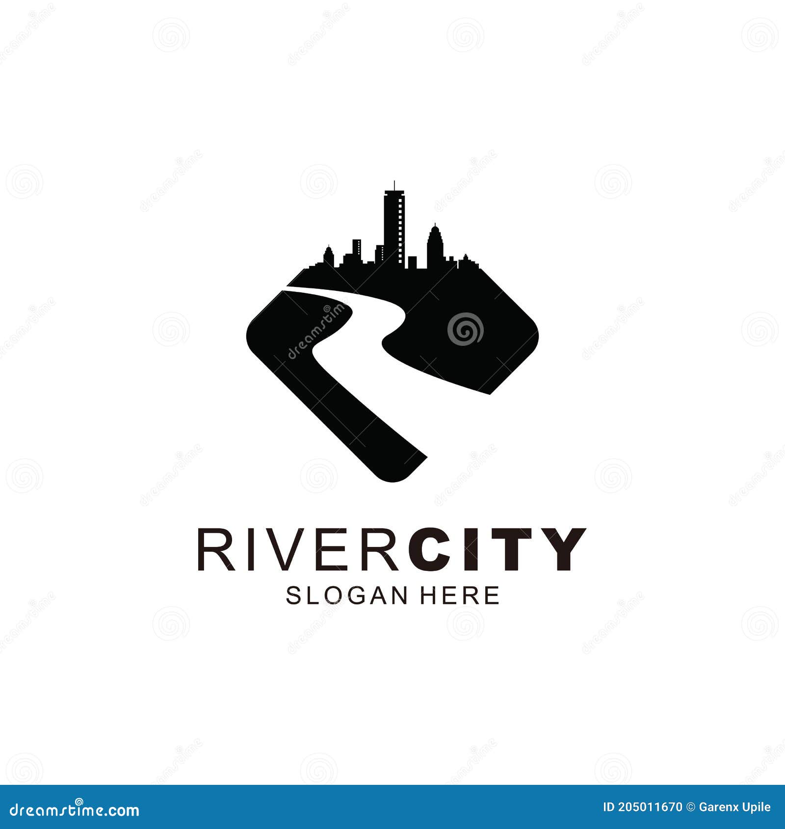 Design Icon River City Logo Template Stock Illustration - Illustration ...