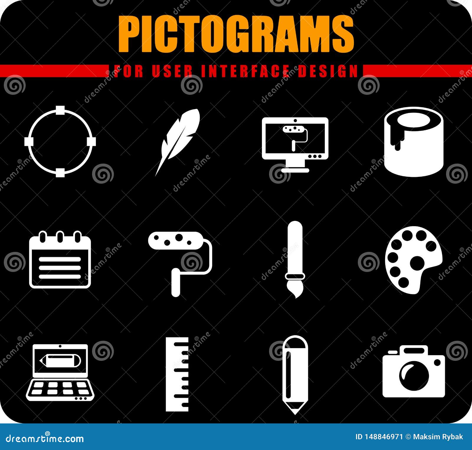 Design icon set stock vector. Illustration of paint - 148846971