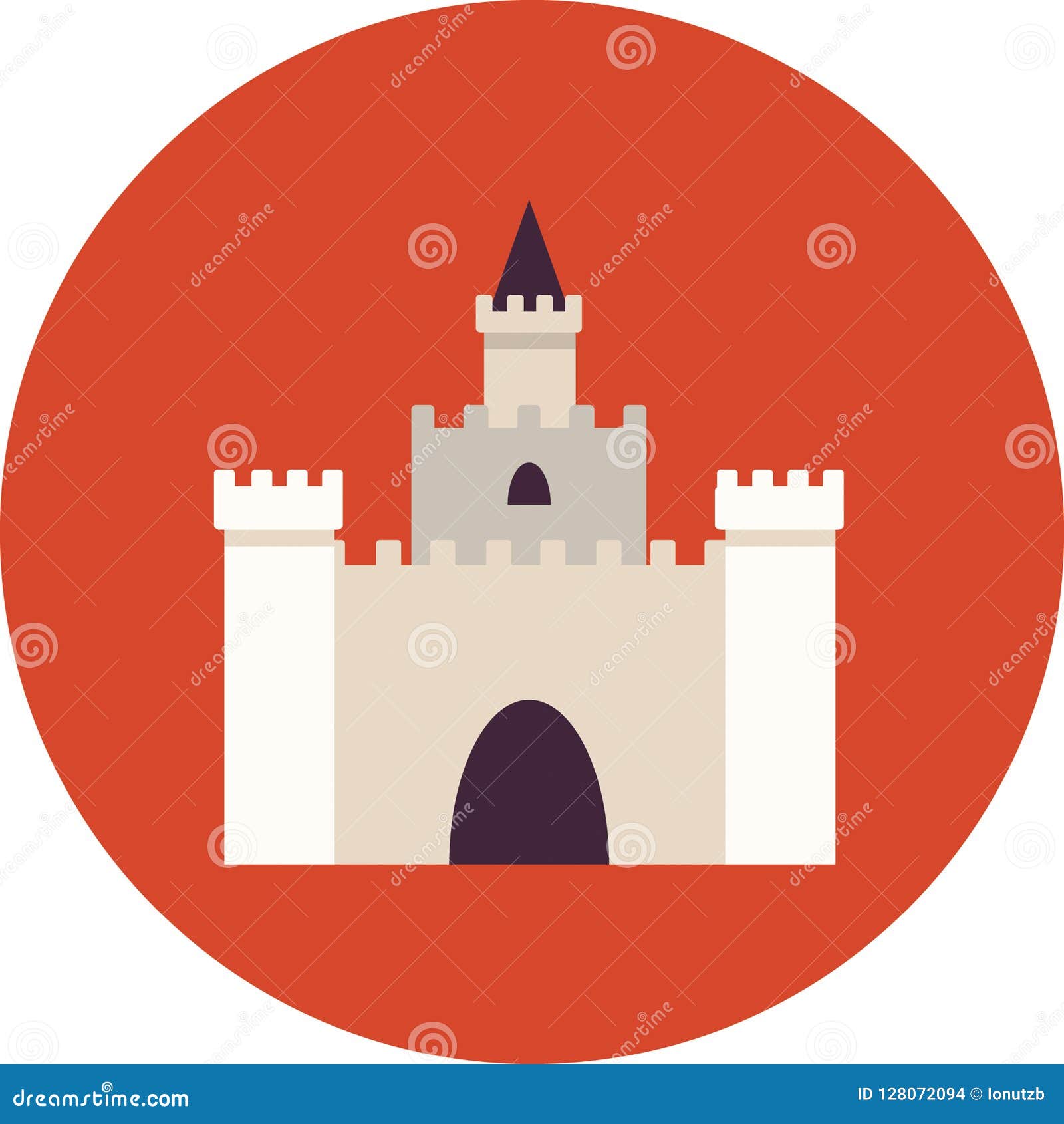 Castles Flat Icon Illustration Stock Vector - Illustration of icon ...
