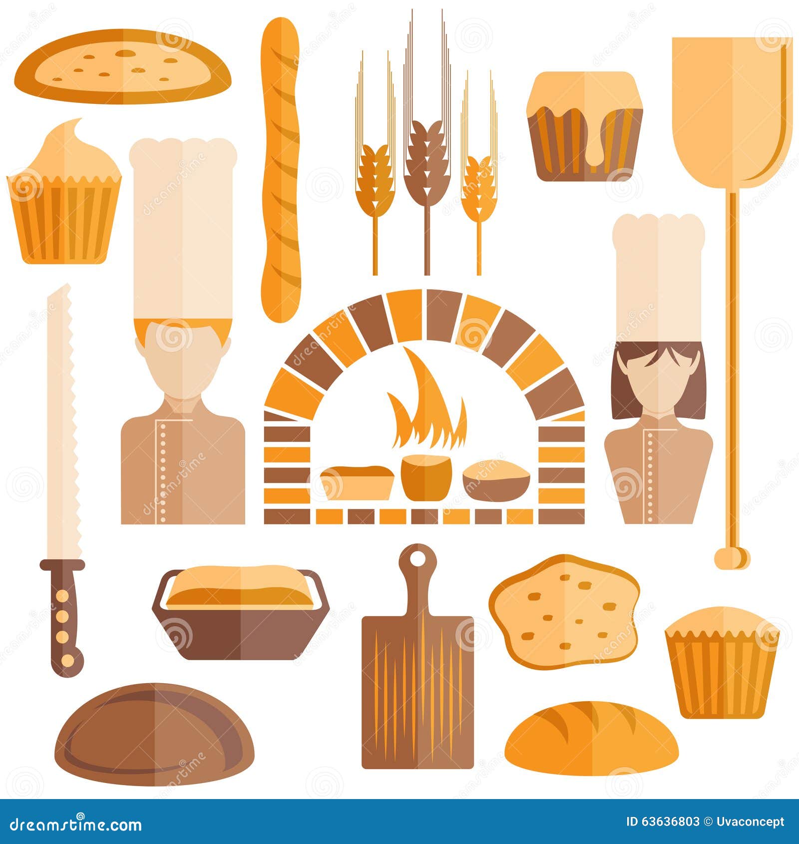 Design Icons of Bakery Theme Stock Vector - Illustration of kitchen ...