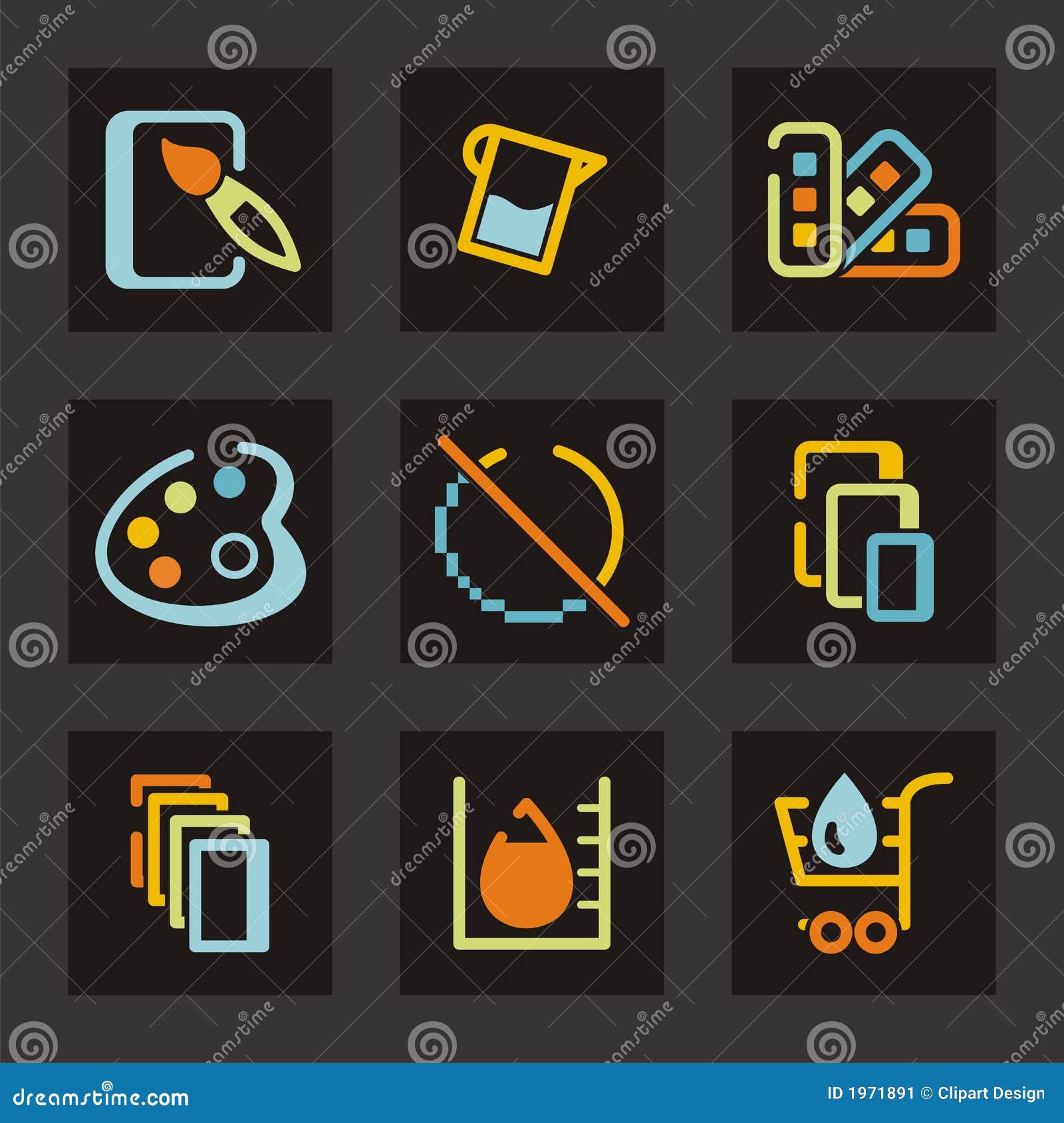 Design Icons Set stock vector. Illustration of brush, sample - 1971891