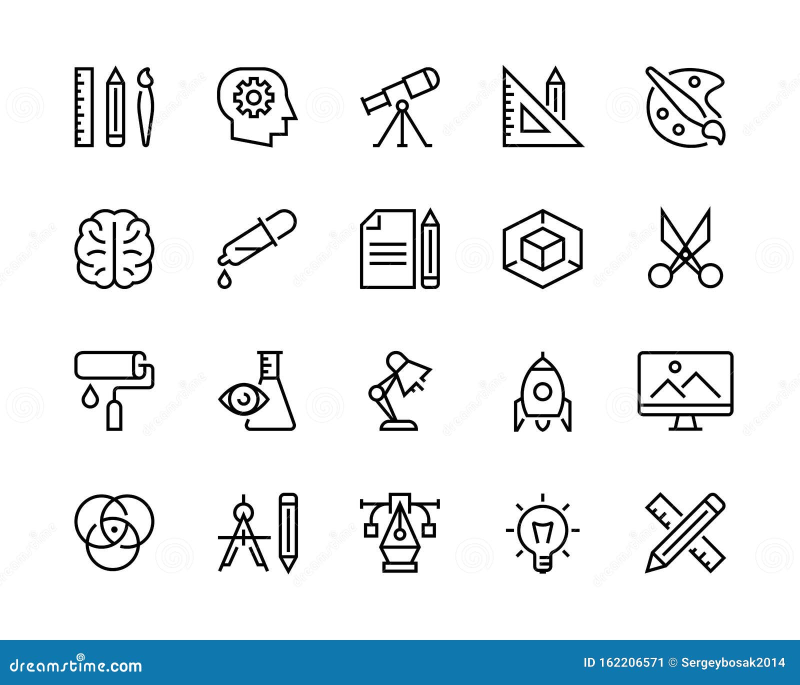Design Icons Set. Editable Vector Stroke. 96x96 Pixel Perfect. Stock ...