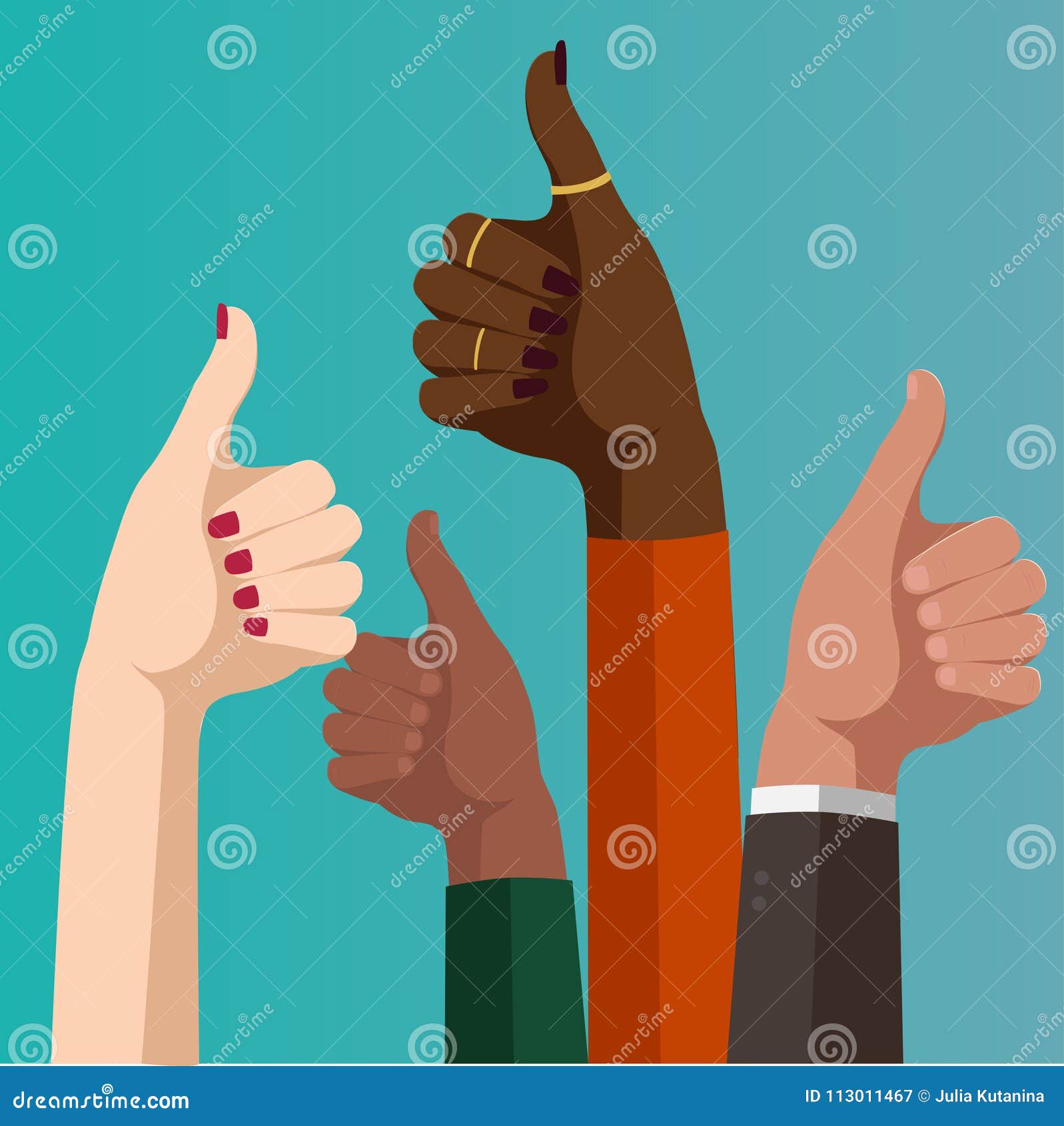 Design Image Set of Hands Thumbs Up Stock Vector - Illustration of ...
