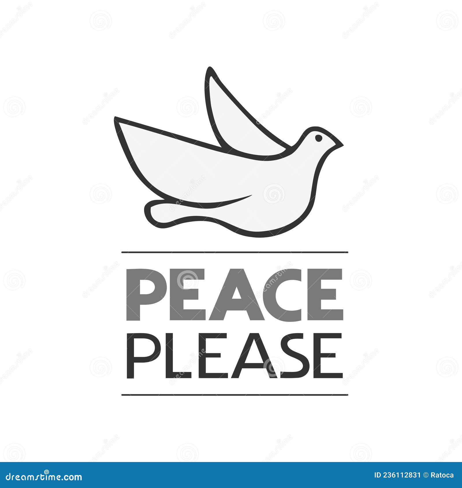 Design of Peace Please Message Stock Vector - Illustration of violence ...