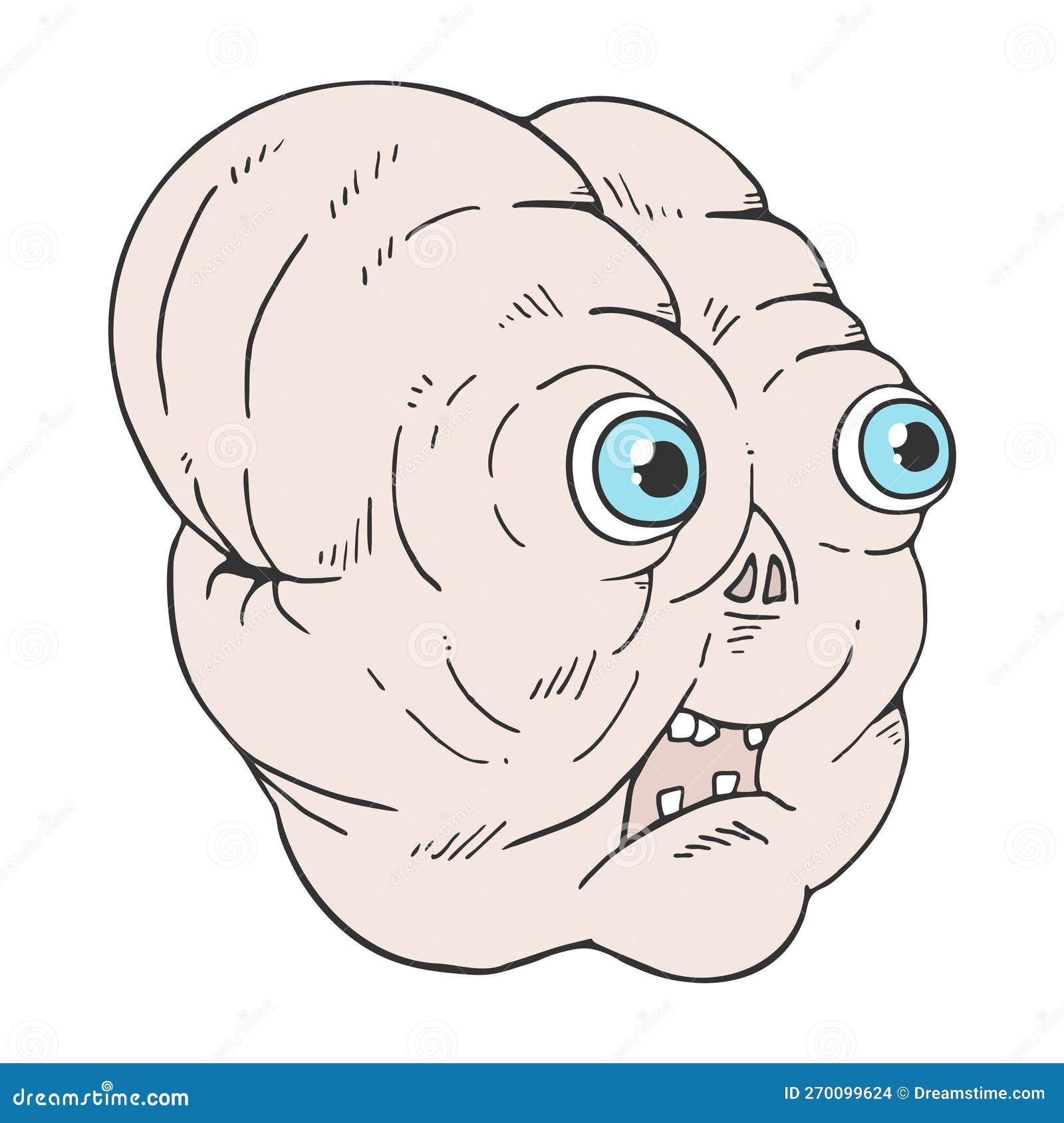 Funny mutant head stock vector. Illustration of halloween - 270099624