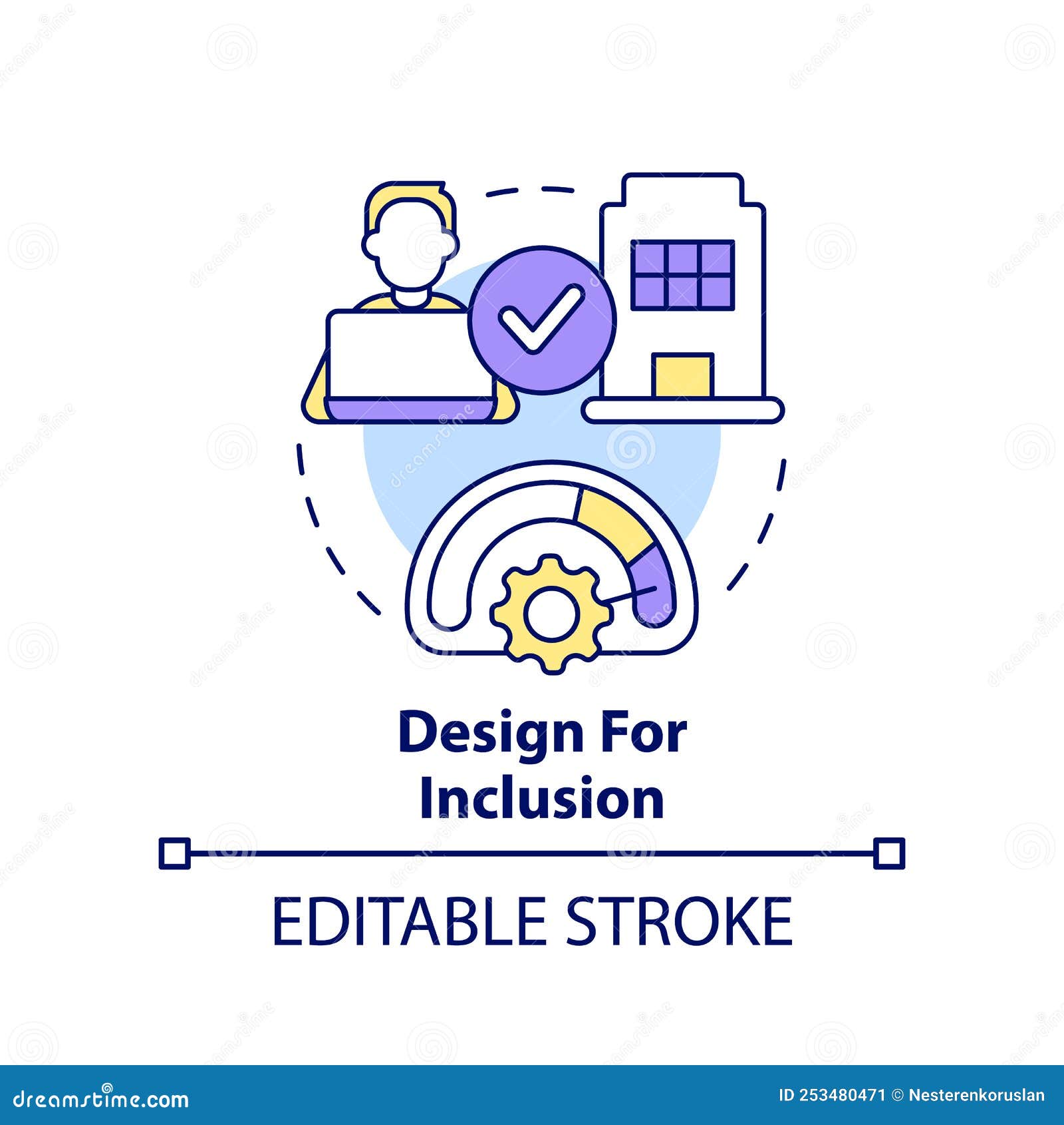 Design for Inclusion Concept Icon Stock Vector - Illustration of ...