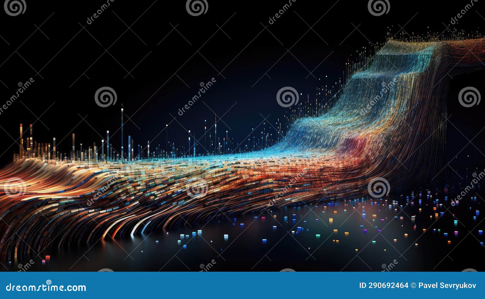 Design Information Cascade Abstract Stock Illustration - Illustration ...