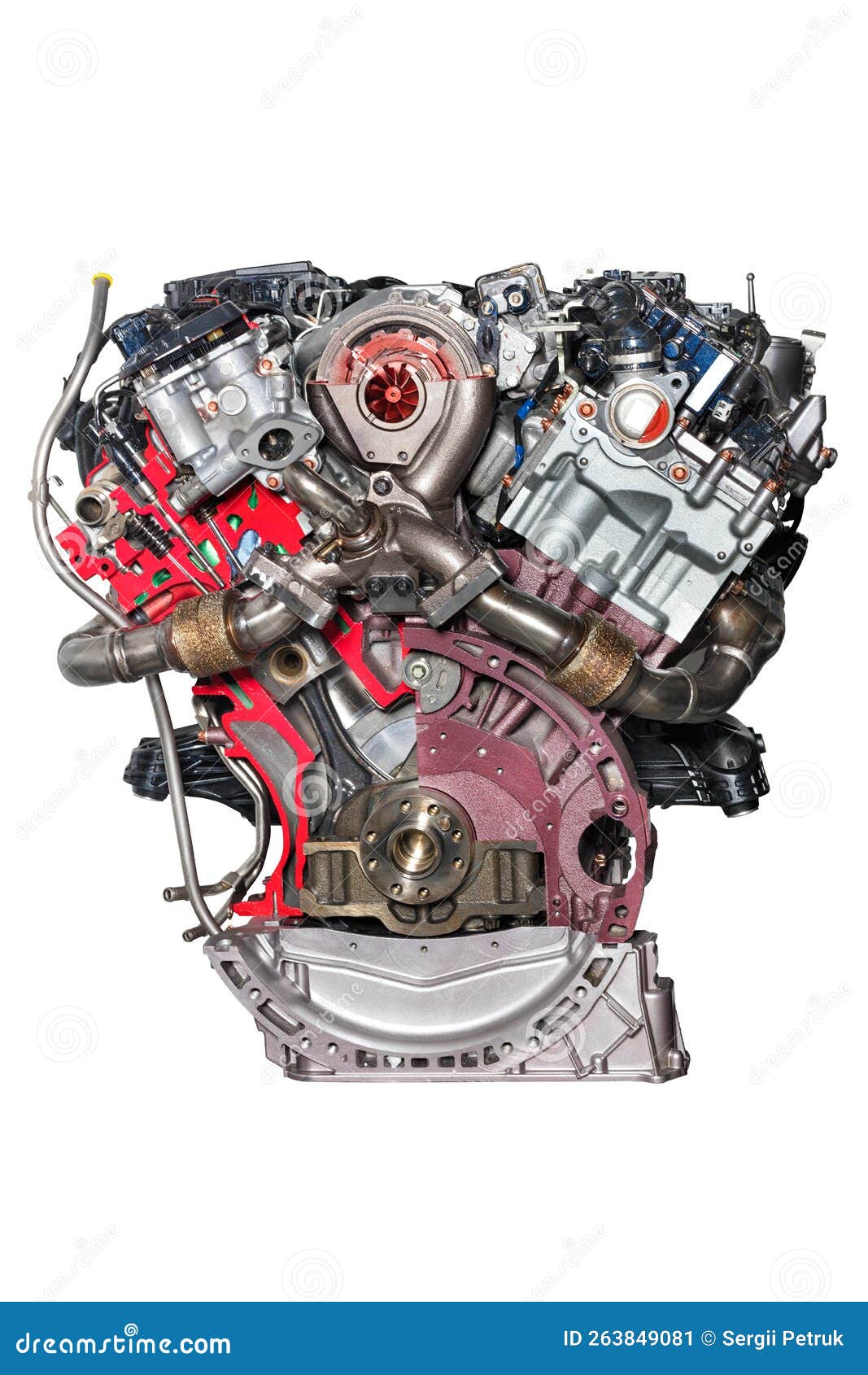 The Design of the Internal Combustion Engine of a Modern Car on a Stand ...