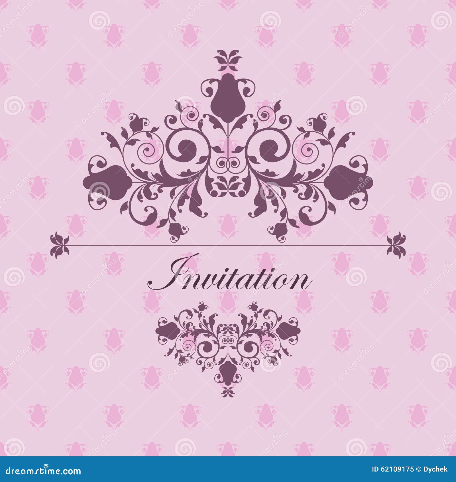 Design invitation in pink. stock vector. Illustration of greeting ...