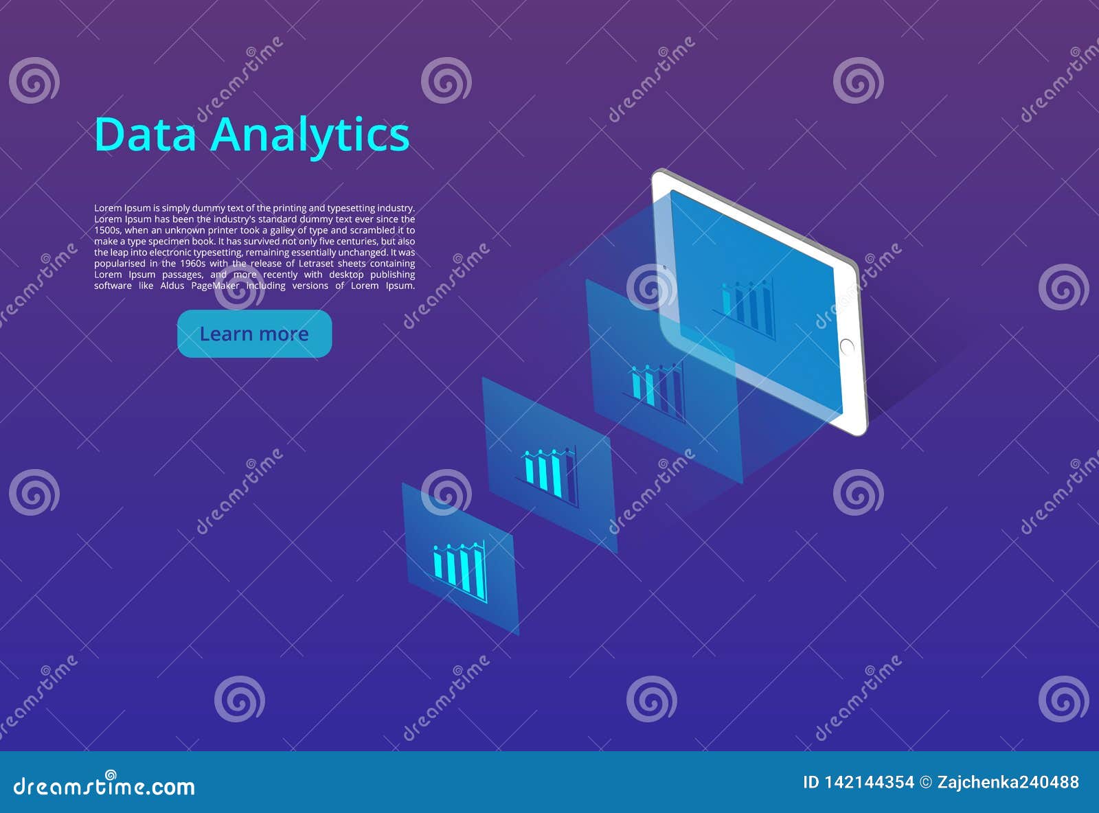 Design Isometric Concept of Data Analysis for Website and Mobile ...