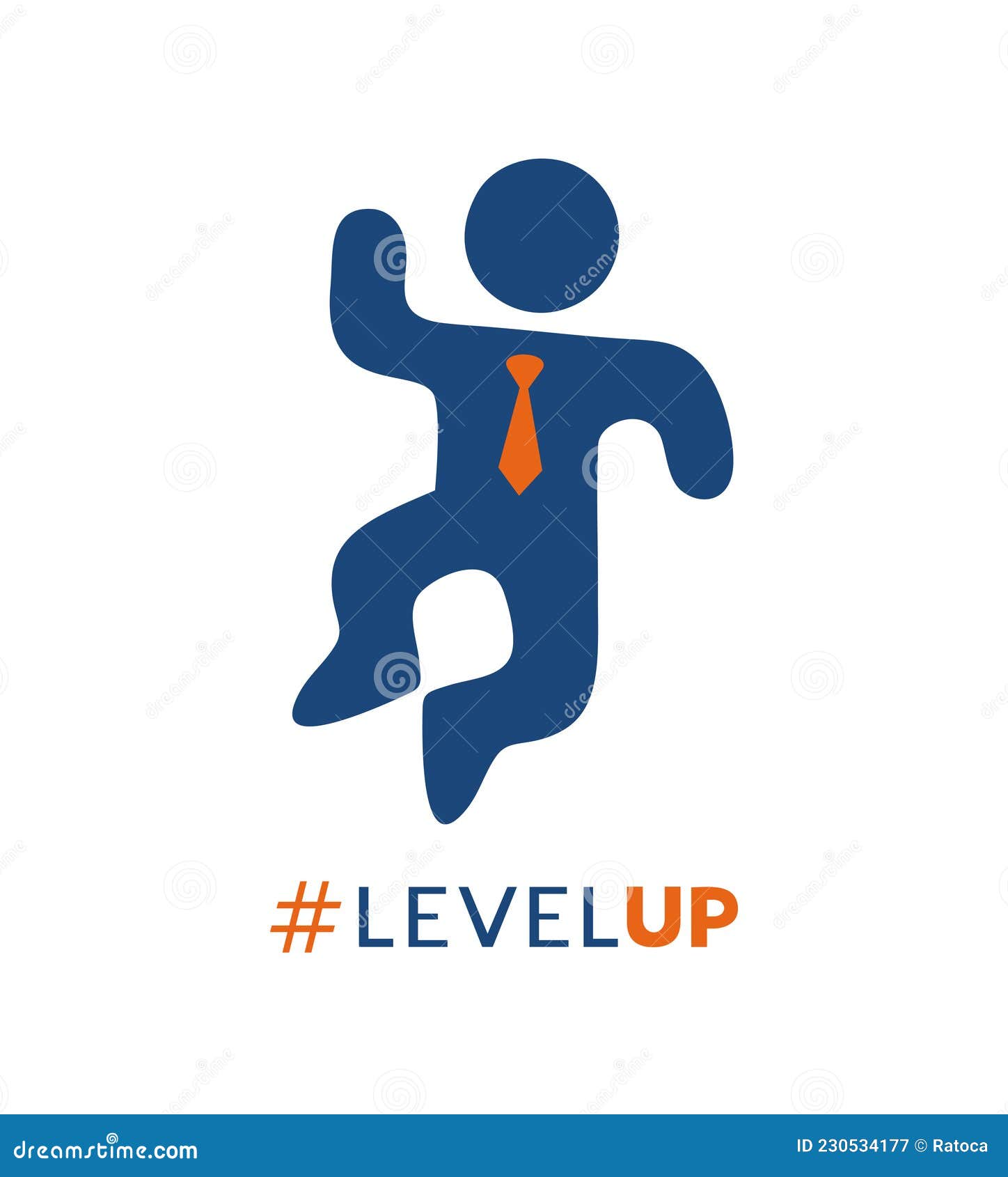 Design of Jump Man Icon and Level Up Message Stock Vector ...