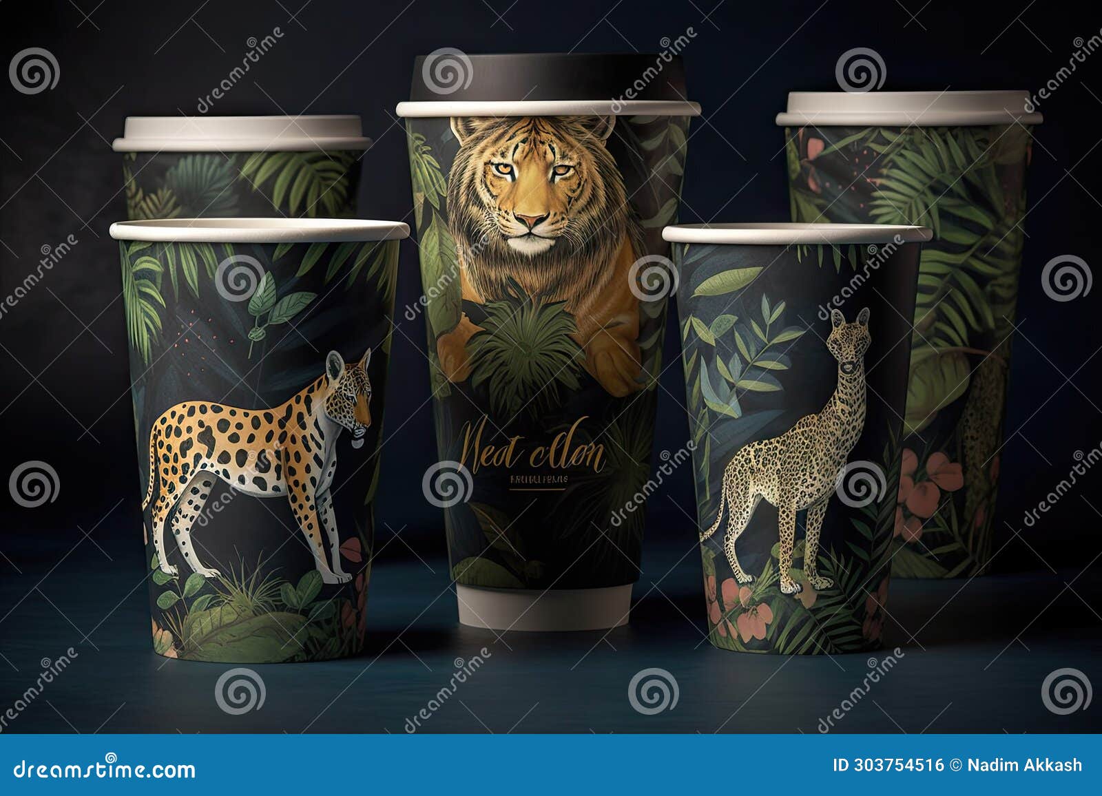 Design Jungle Package Themed Jungle New Product Cup Cafe Stock ...