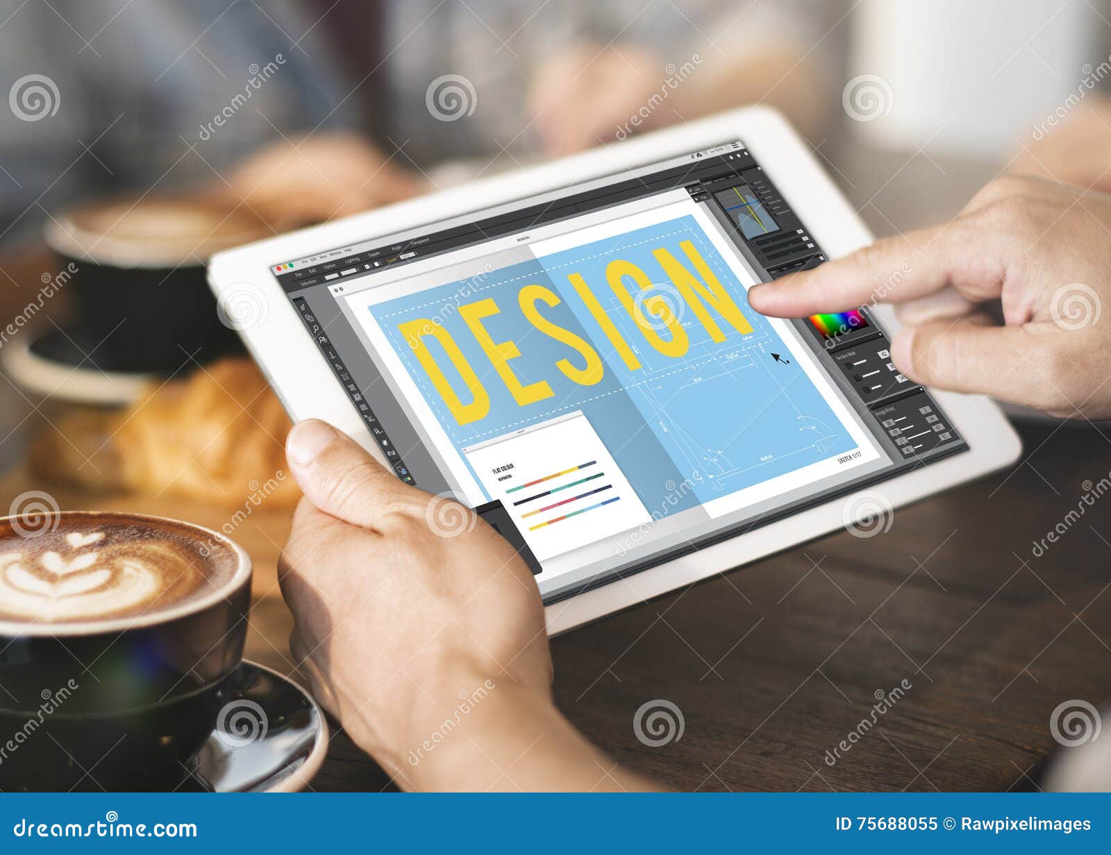 Design-kreatives Tendenz-Grafik-Konzept Stockbild - Bild von computer ...