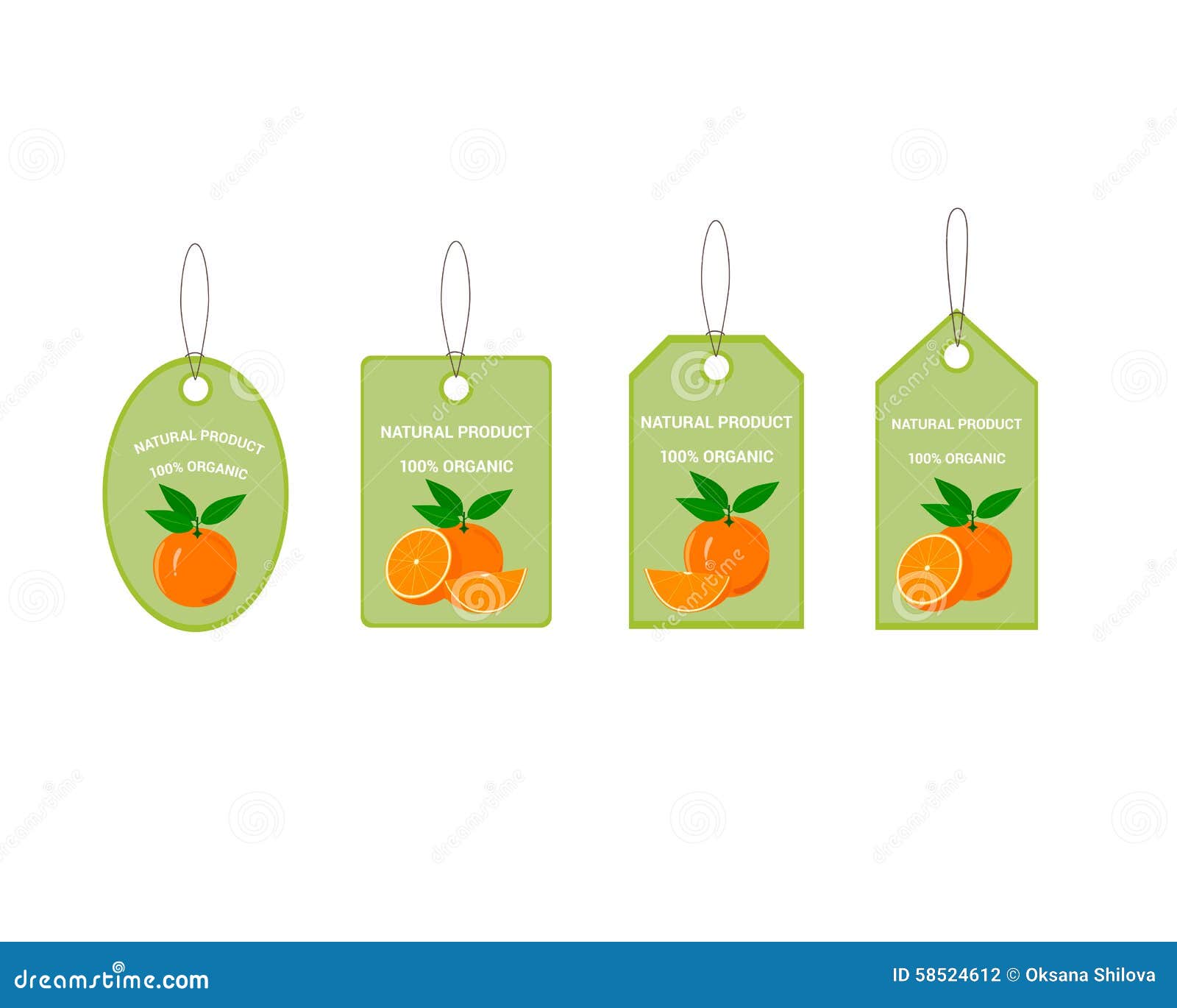 Design Labels with Juicy Orange Stock Vector - Illustration of label ...