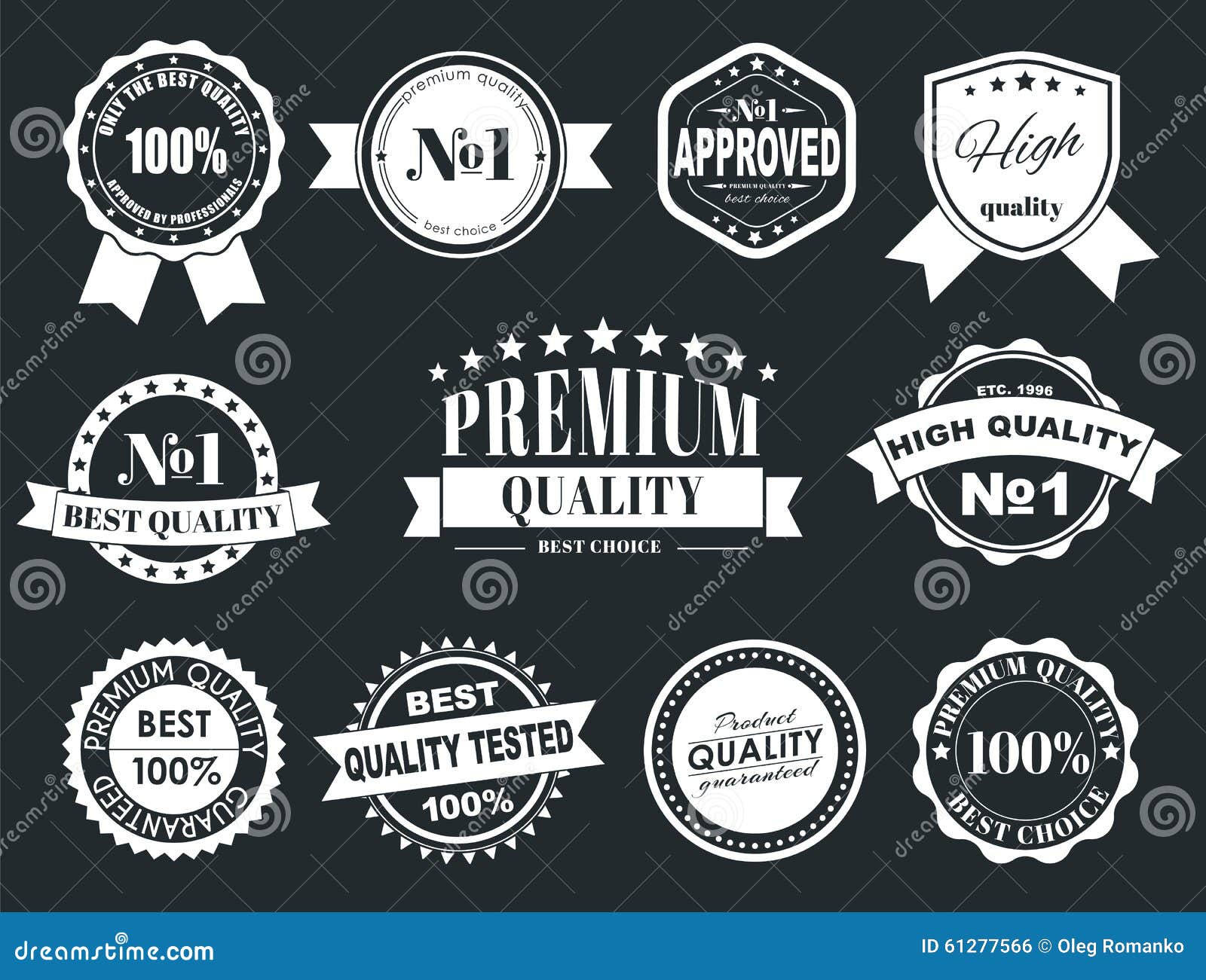 Design Labels with the Quality Mark Stock Vector - Illustration of ...