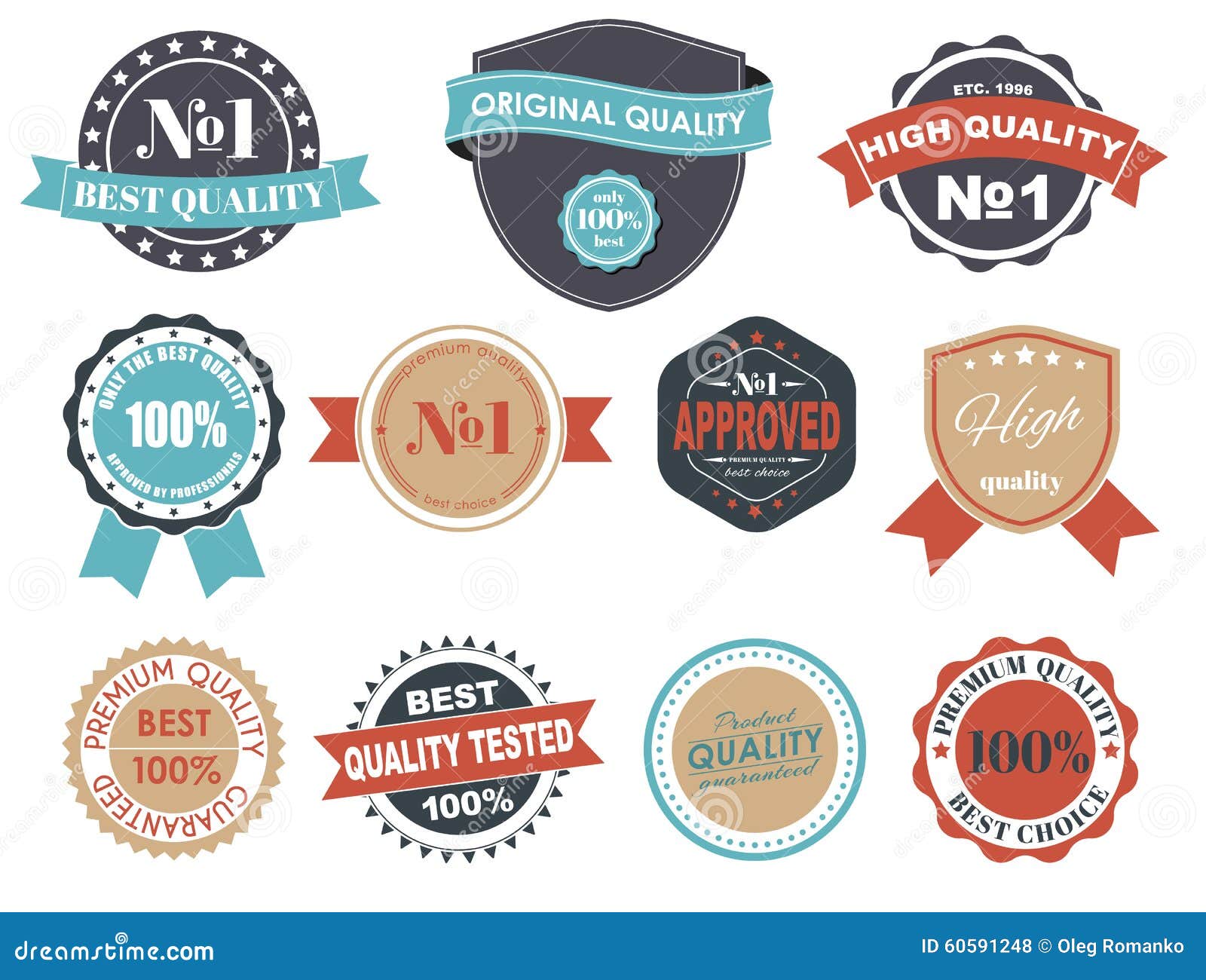 Design Labels with the Quality Mark Stock Vector - Illustration of ...