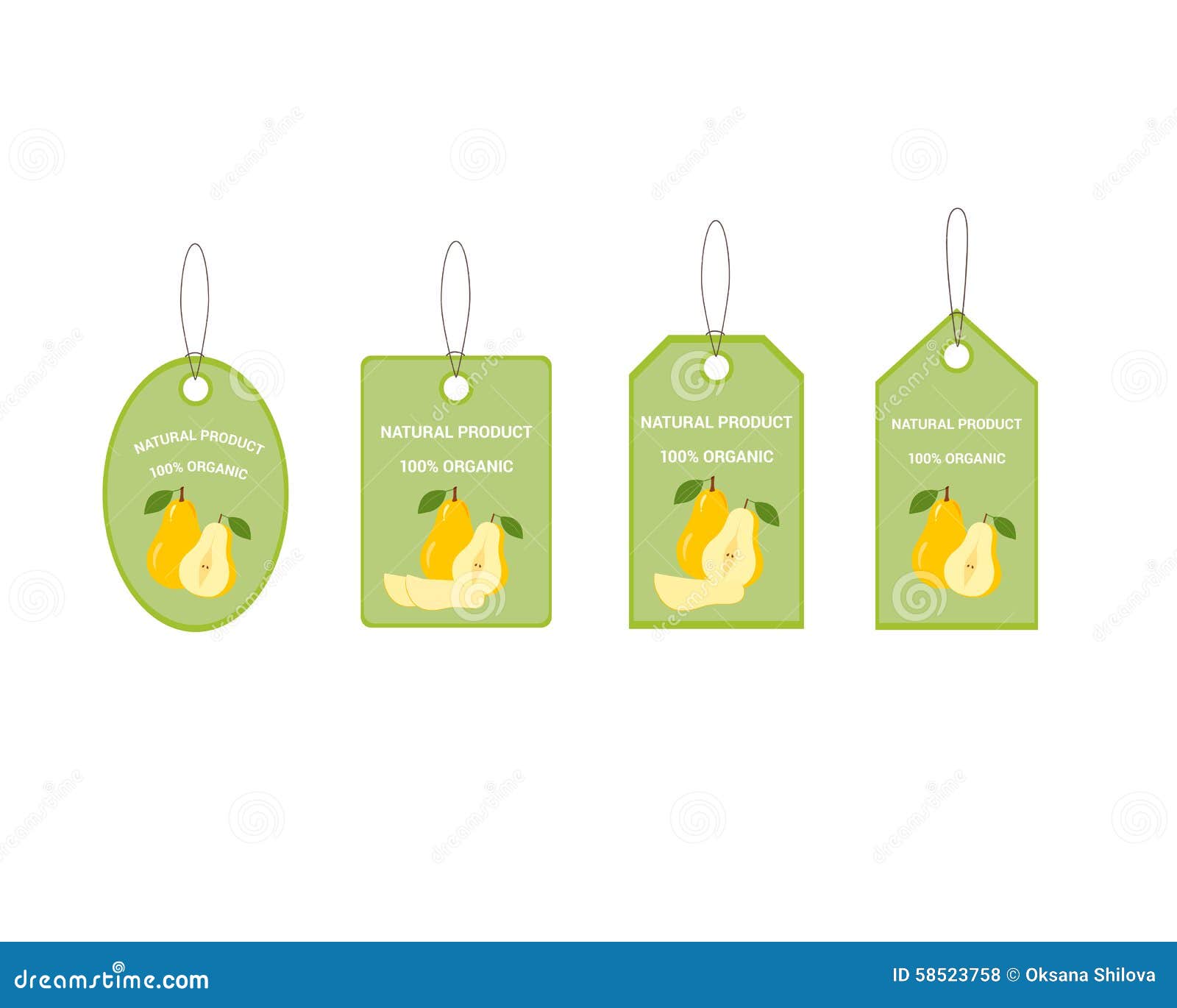 Design Labels with Ripe Juicy Pear Stock Vector - Illustration of ripe ...