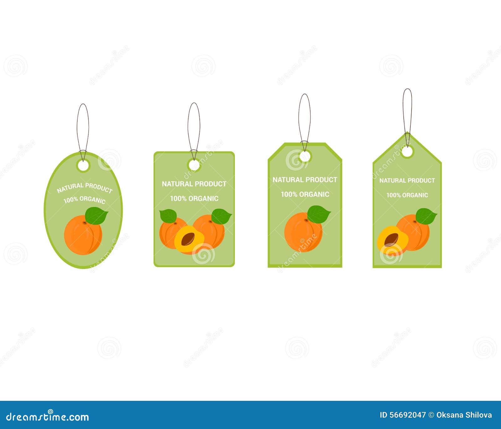 Design Labels with Ripe Tasty Apricot. Stock Vector - Illustration of ...