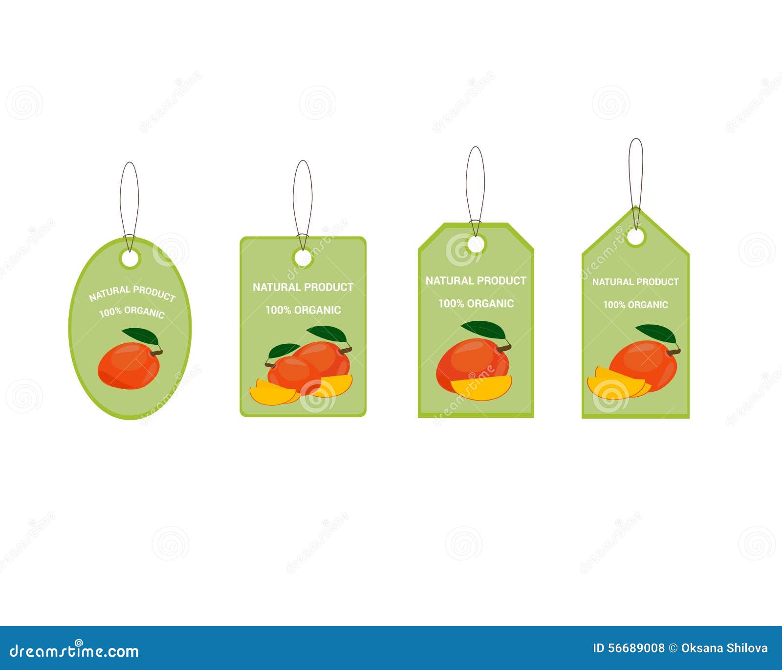 Design Labels with Ripe Yummy Mango Stock Vector - Illustration of ...