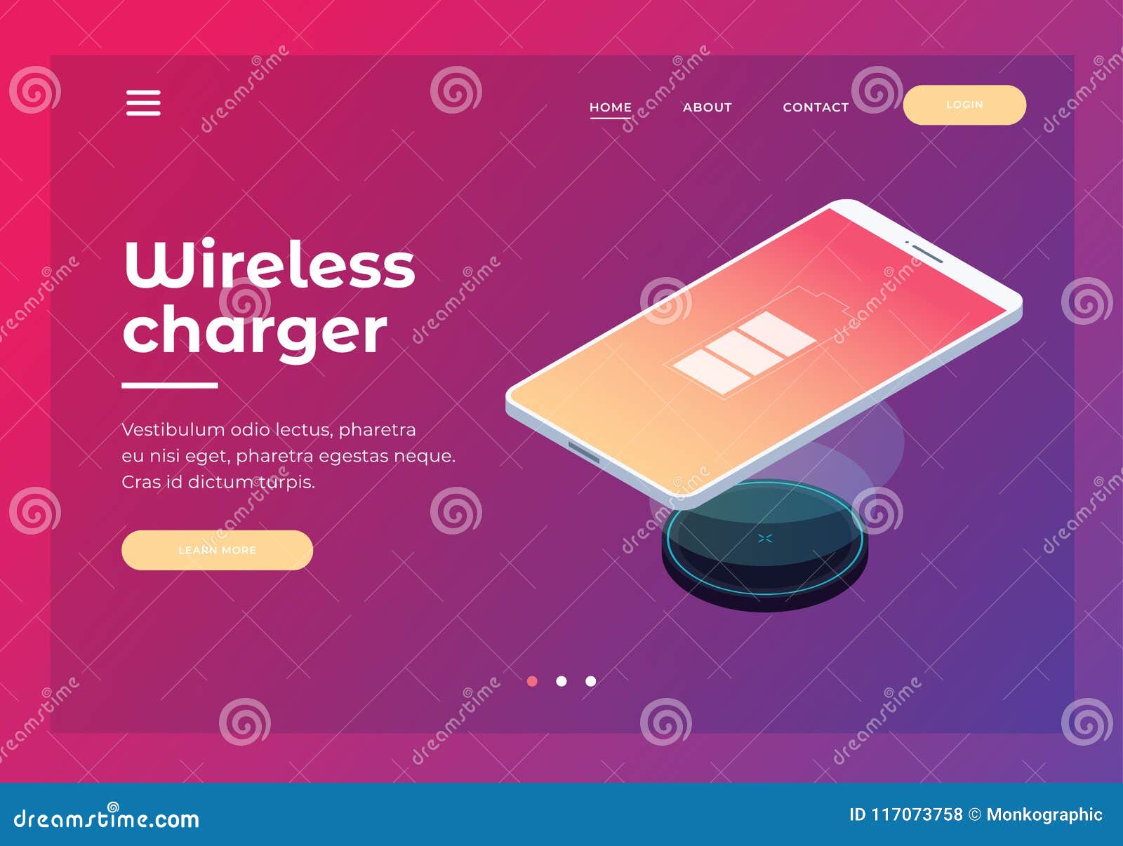 Header for Website with Picture of Wireless Charger for Smartphone ...