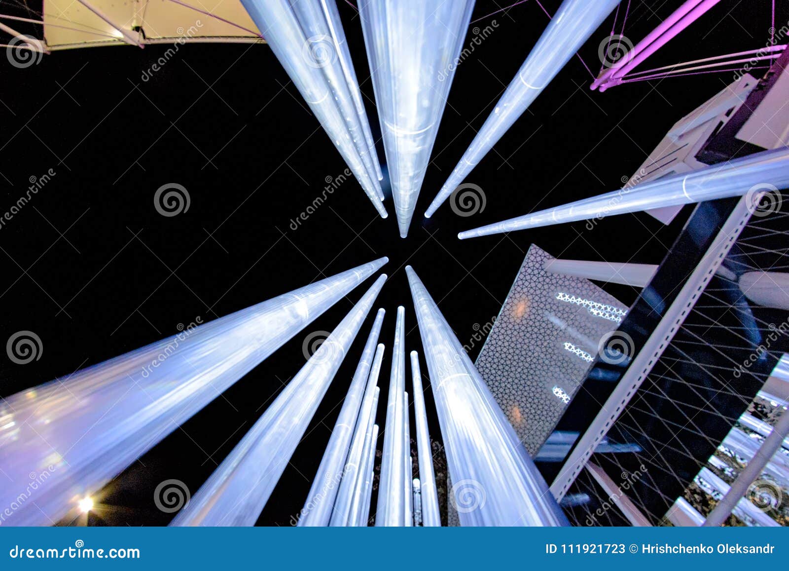 The Design of the Large Glowing Neon Tubes. Stock Image - Image of ...