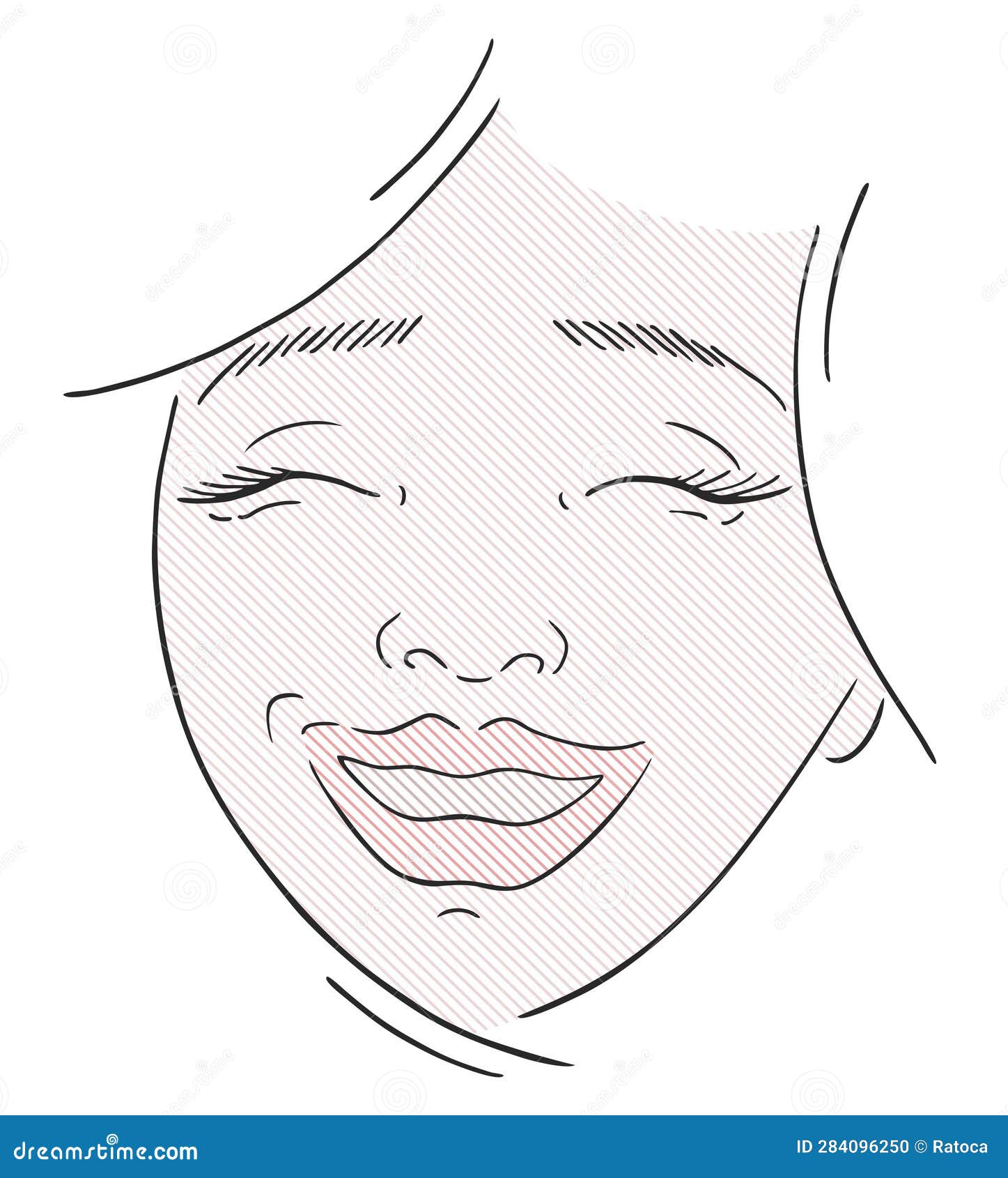 Design of Laughing Woman Face Draw Stock Vector - Illustration of ...
