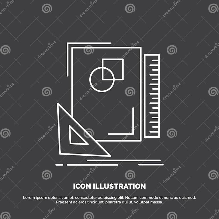 Design, Layout, Page, Sketch, Sketching Icon. Line Vector Symbol for UI and UX, Website or ...
