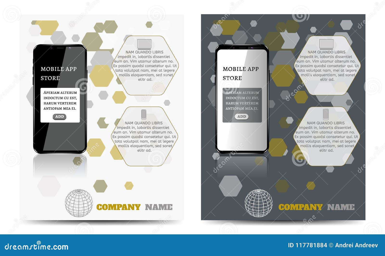 Design a Layout Template with a Mobile App. Stock Vector - Illustration ...