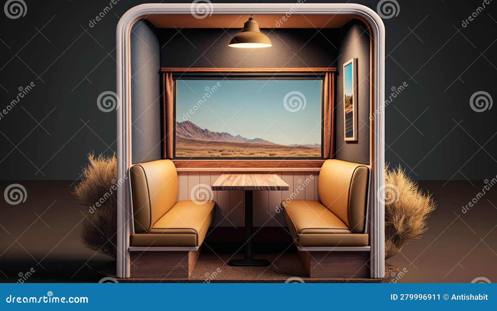 Design Layout of Two Seats with a Table between Them Stock Illustration ...