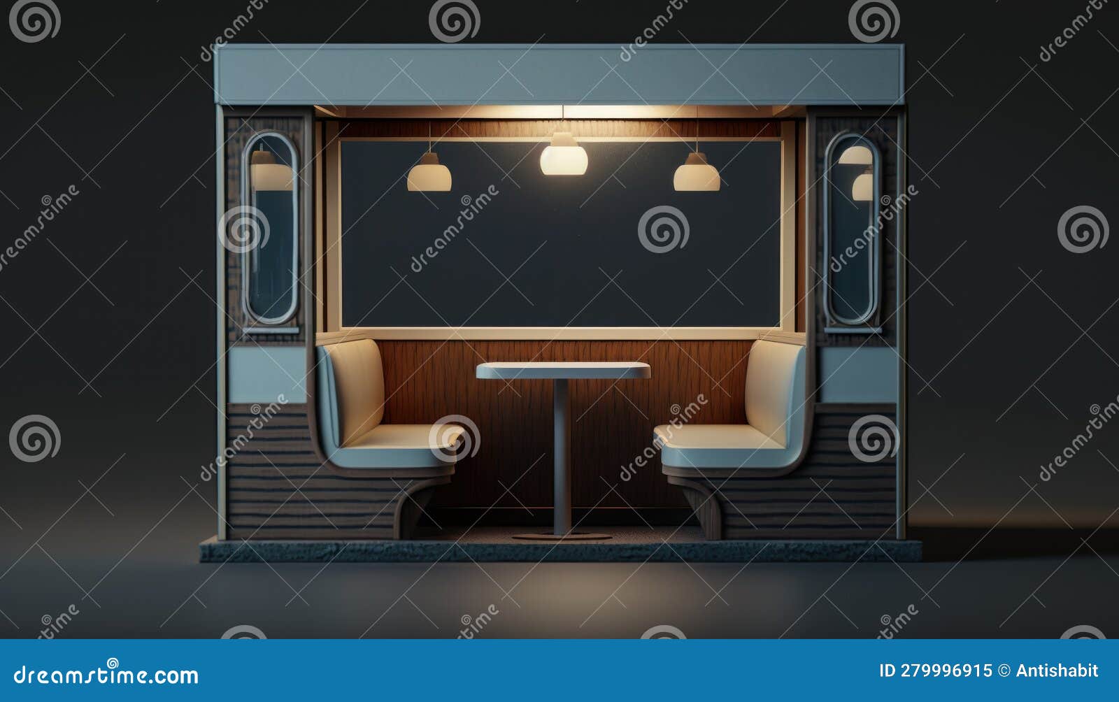 Design Layout of Two Seats with a Table between Them Stock Illustration ...