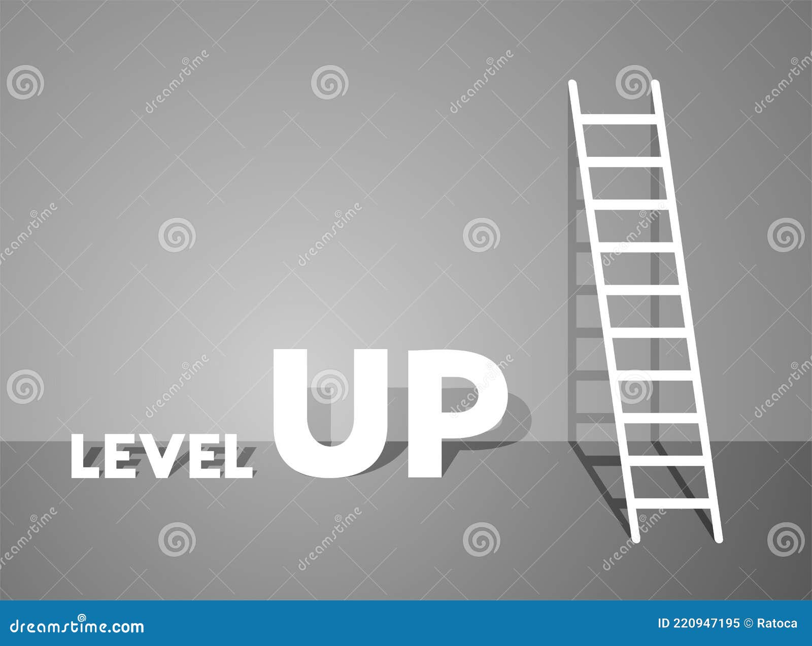 Design of Level Up Message and Stairs Stock Vector - Illustration of ...