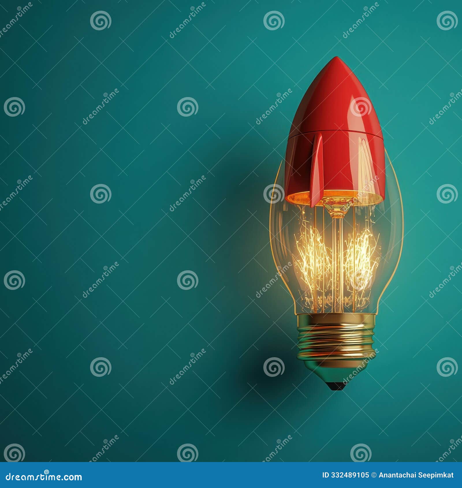 The Design Of A Light Bulb As A Rocket Symbolizes The Merging Of ...
