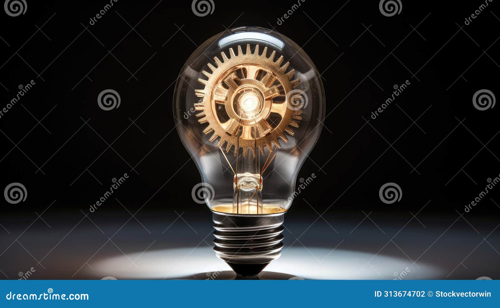 Design Light Bulb with Gears Stock Illustration - Illustration of ...