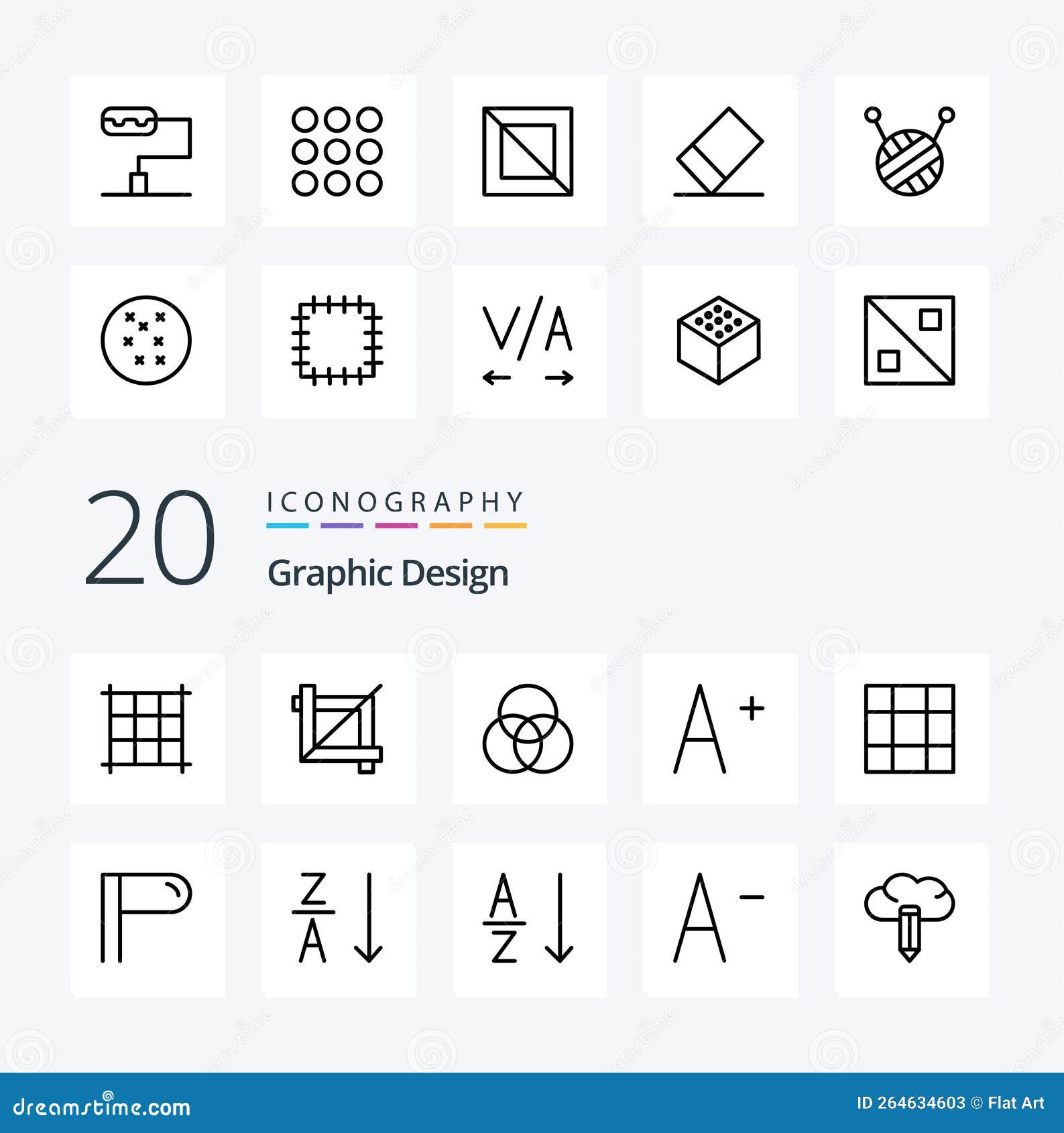 20 Design Line Icon Pack Like Font Sort Increase Order Sign Stock ...